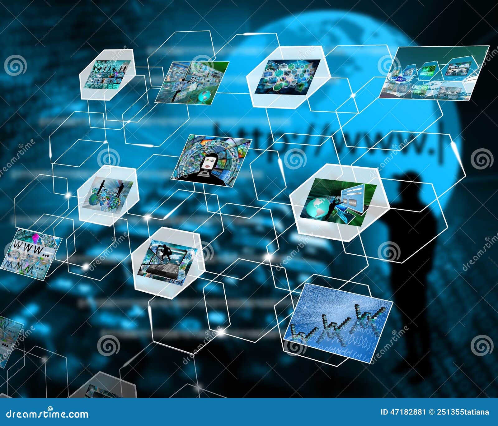 Reflection in the network stock illustration. Illustration of concept ...