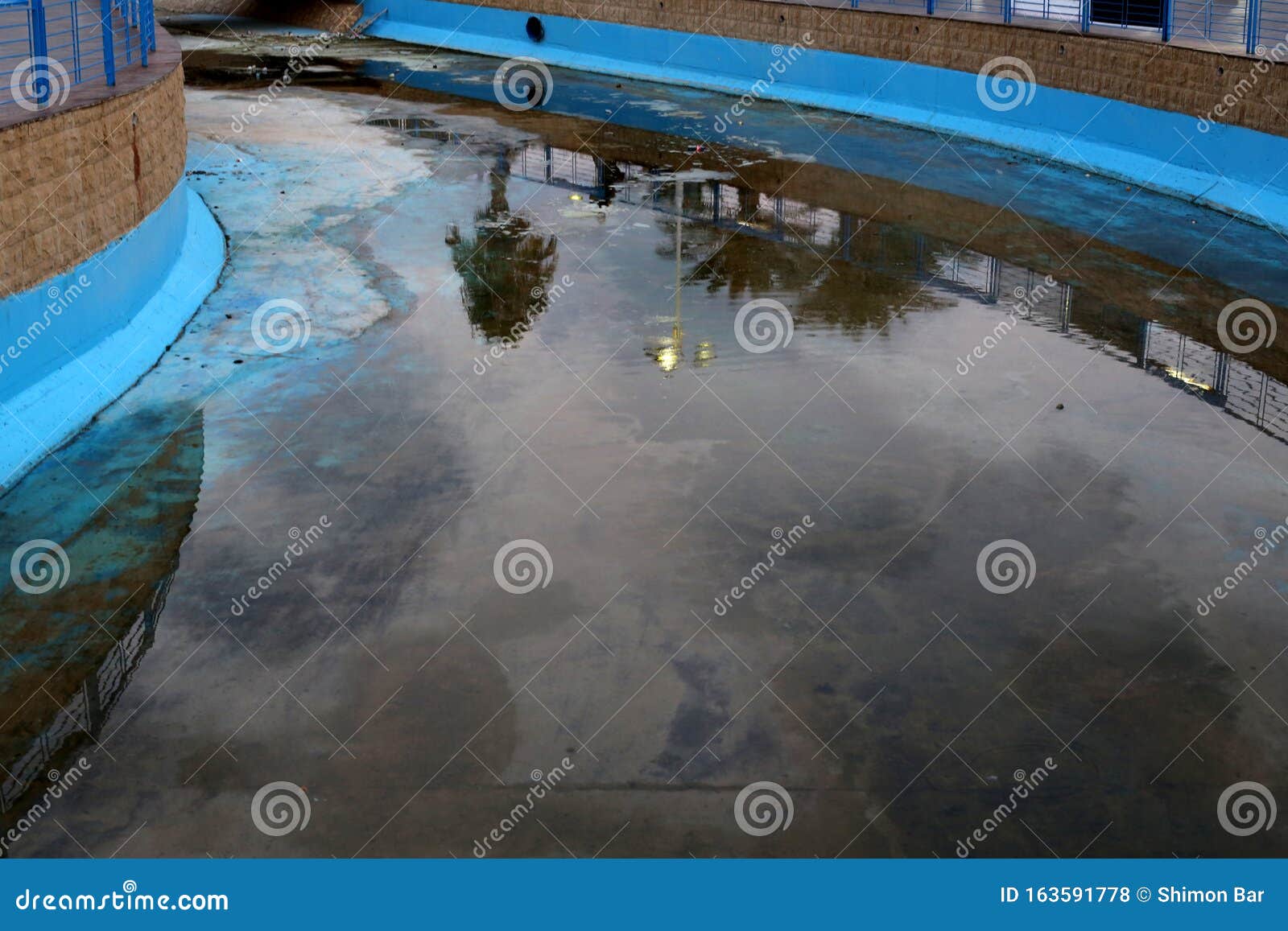Reflection of Objects on a Glass and Water Surface. Stock Photo - Image ...