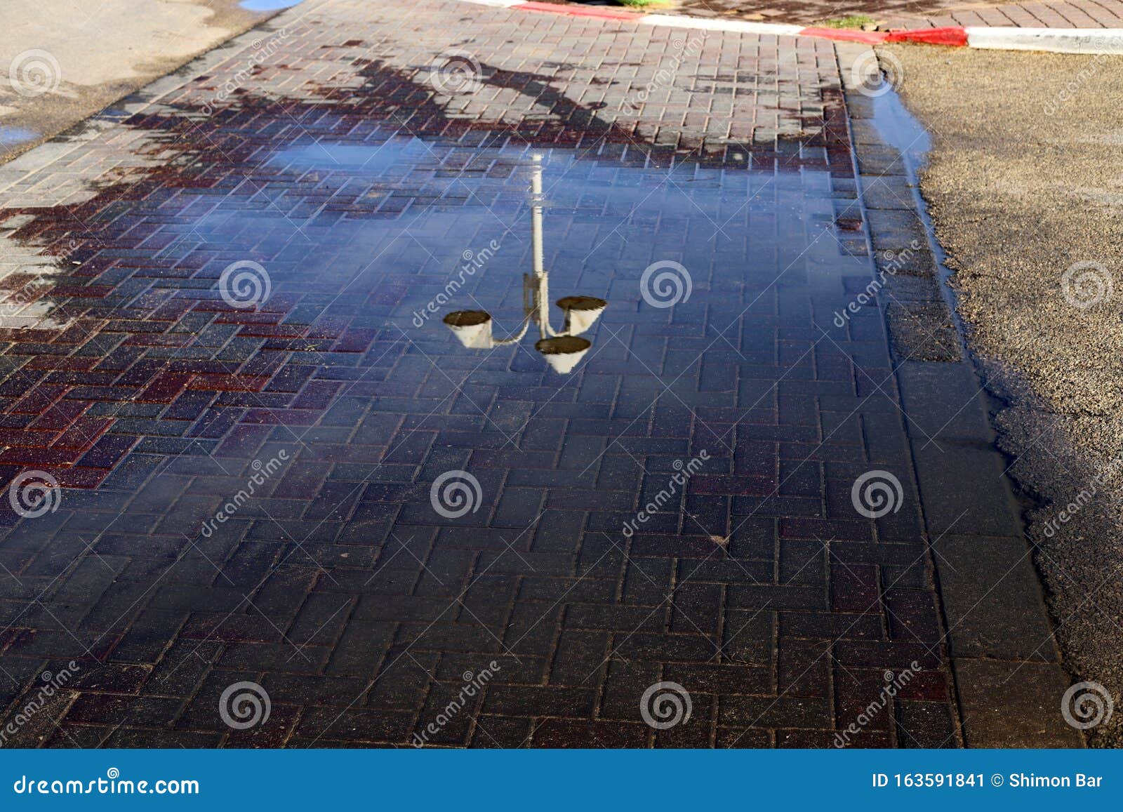 Reflection of Objects on a Glass and Water Surface. Stock Image - Image ...