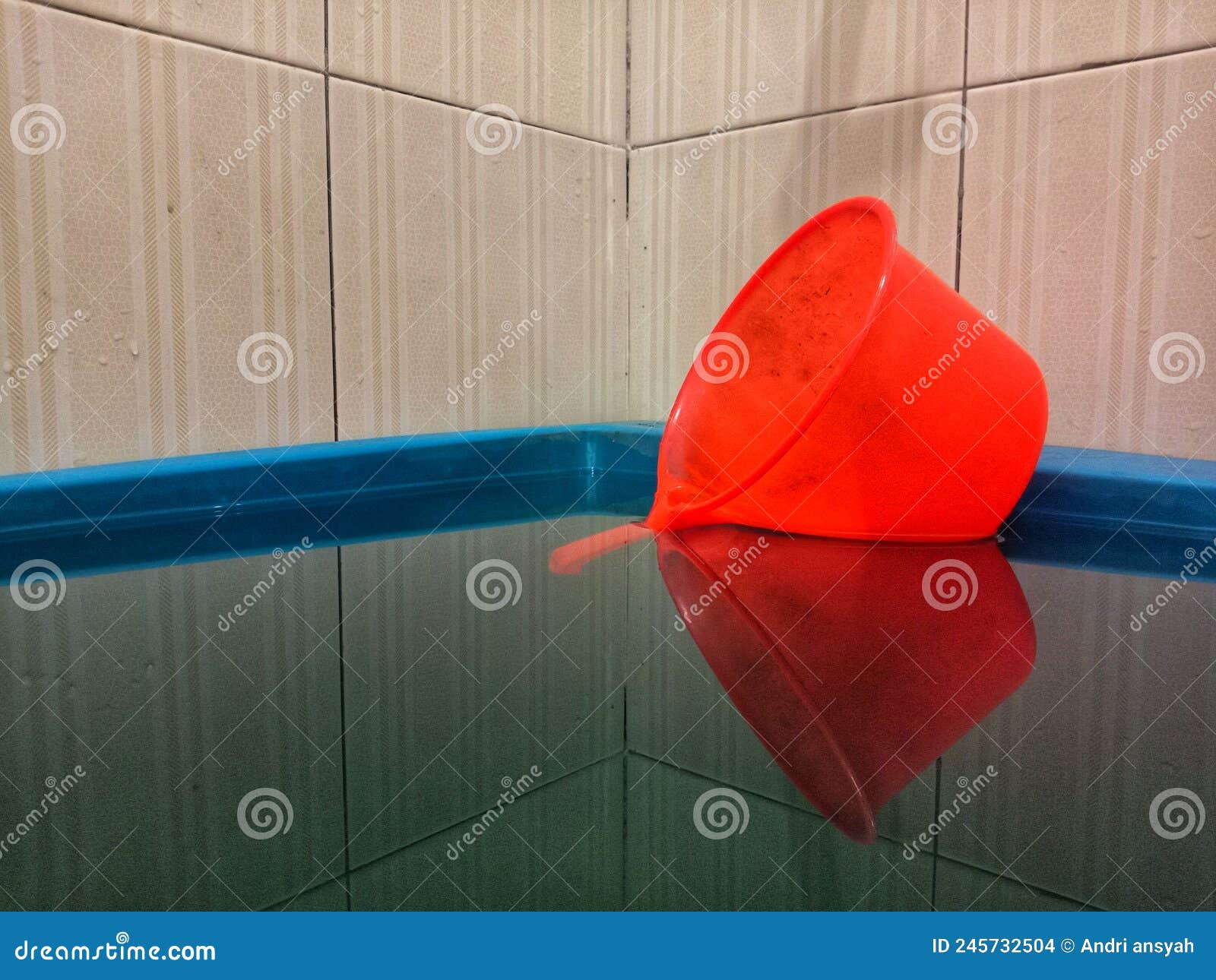 Reflection of Objects on the Water Stock Photo - Image of glass, blue ...
