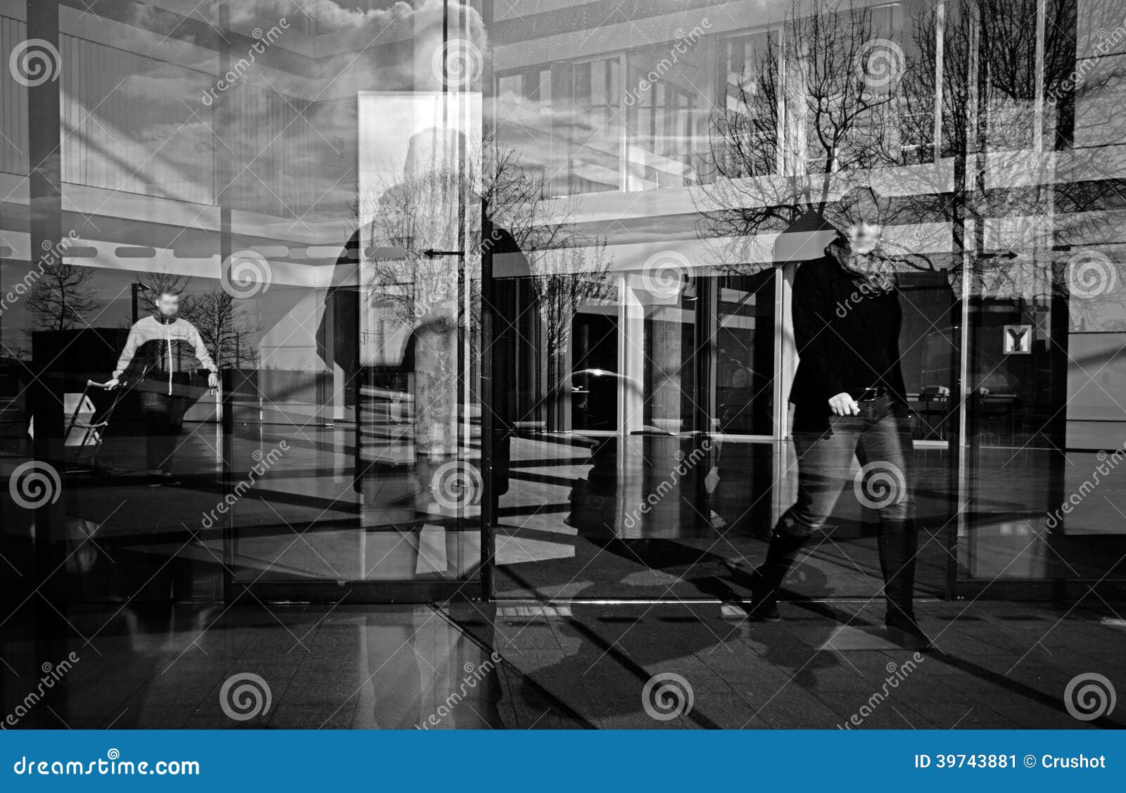 Glass Reflection Person