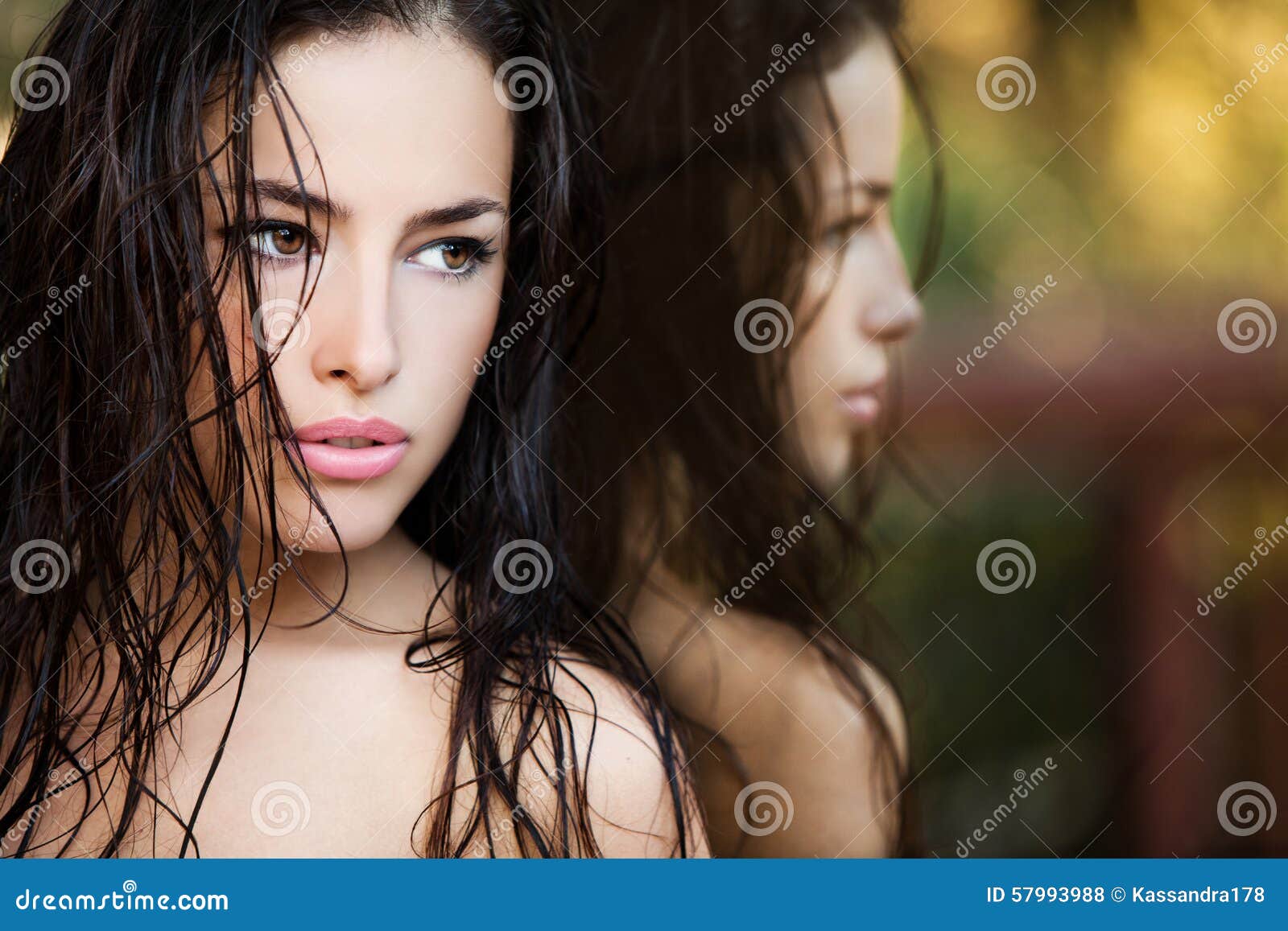 Reflection portrait stock photo. Image of portrait, makeup - 57993988