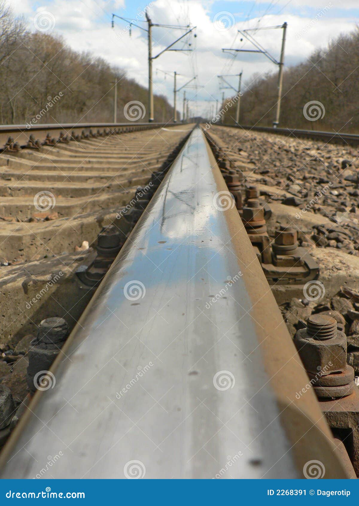 The reflection in the rail stock image. Image of railroad - 2268391