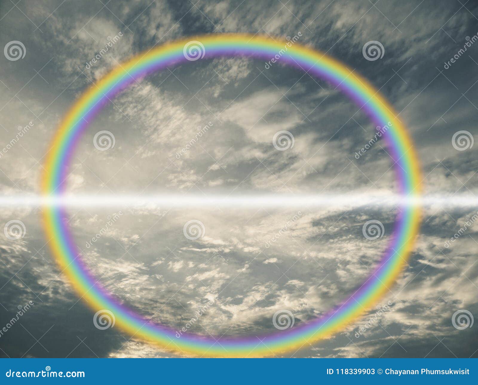 Reflection of Rainbow and Cloud on Lake Water Stock Image - Image of ...