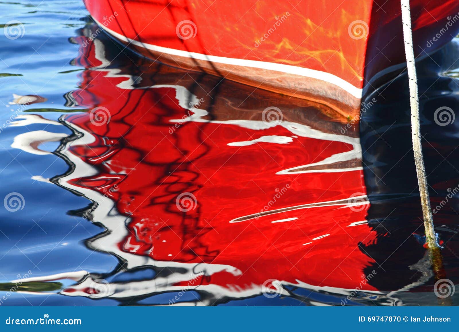 Reflection of a Red Rowing Boat Stock Photo - Image of river, leisure ...