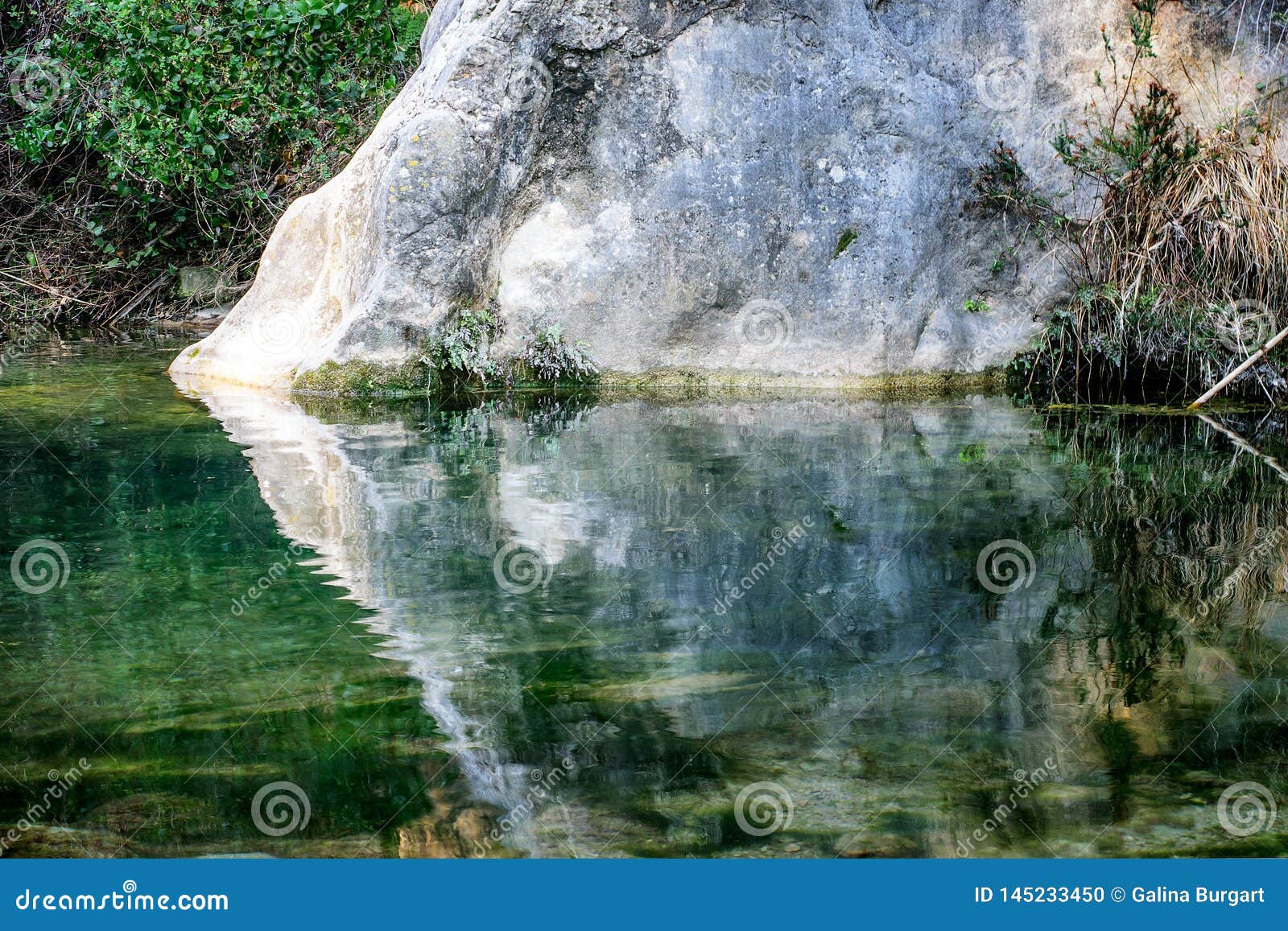 Reflection of the Rock in the Water. Stock Photo - Image of tourism ...