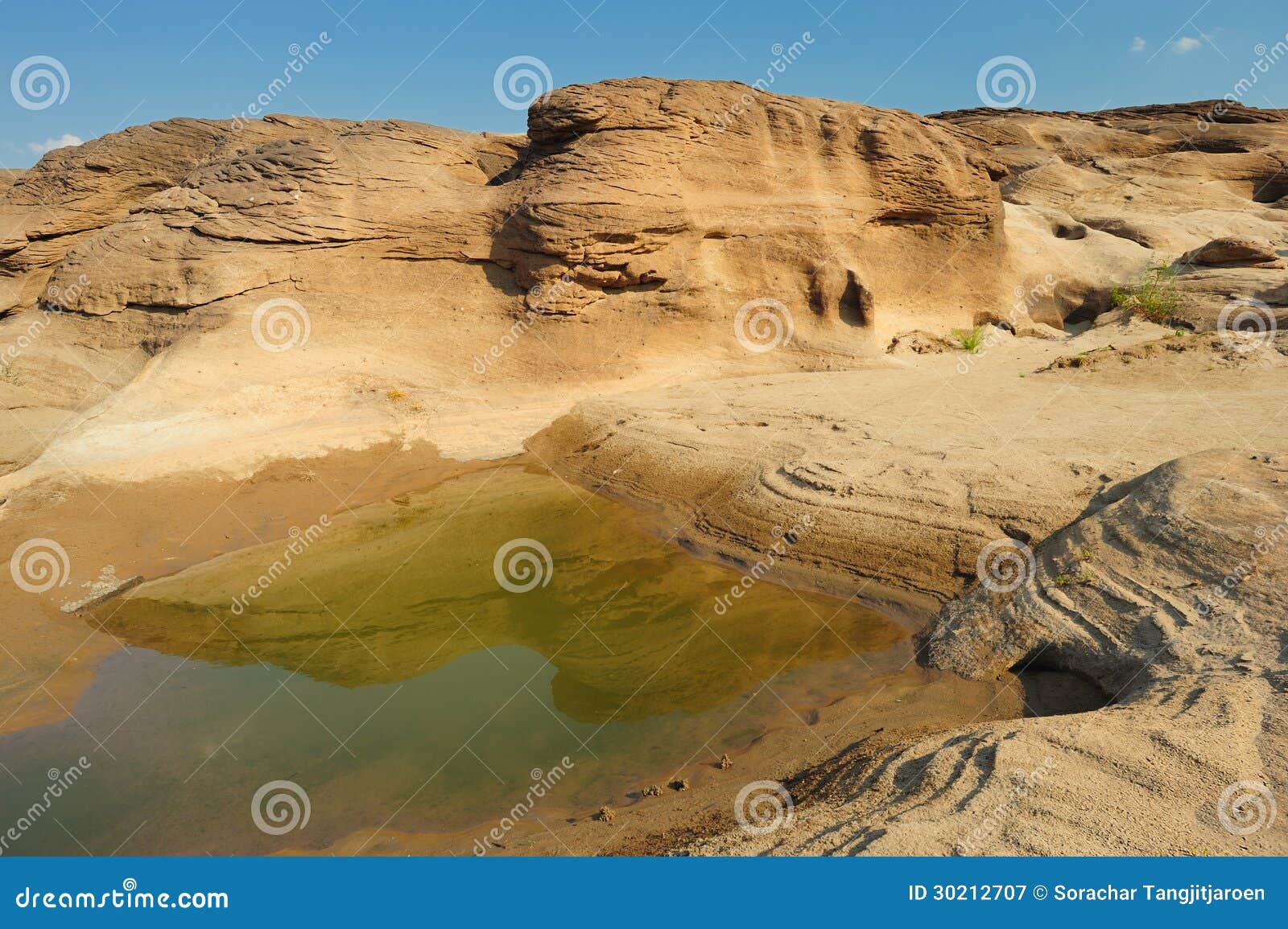 Reflection Sandstone Beach. Stock Image - Image of reservoir, deep ...