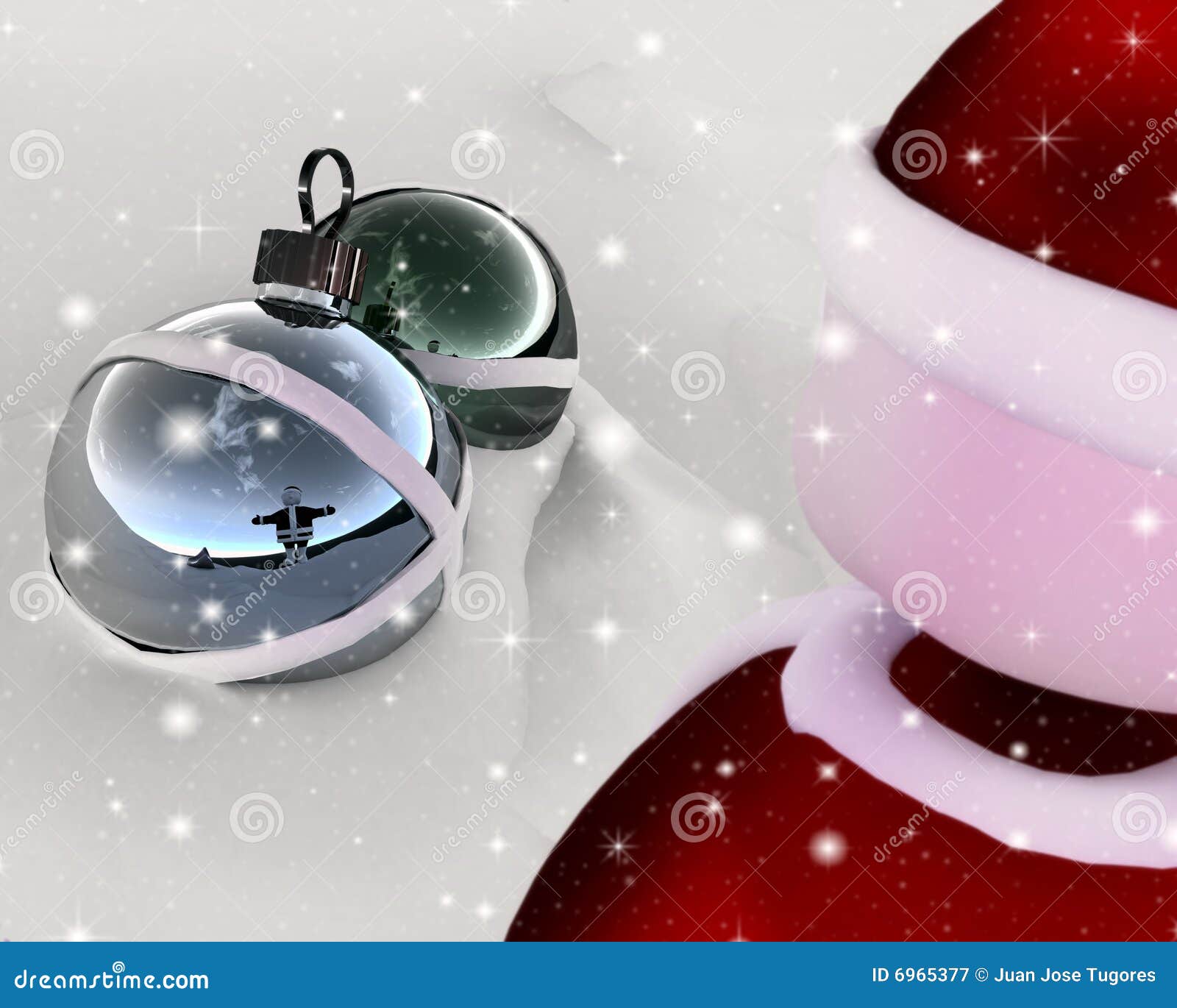 Reflection of Santa stock illustration. Illustration of santa - 6965377