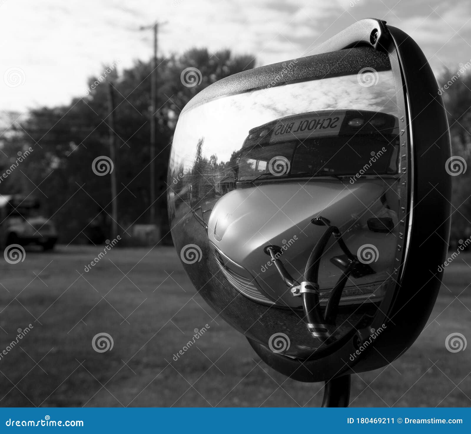 Reflection of school bus stock image. Image of transportation - 180469211