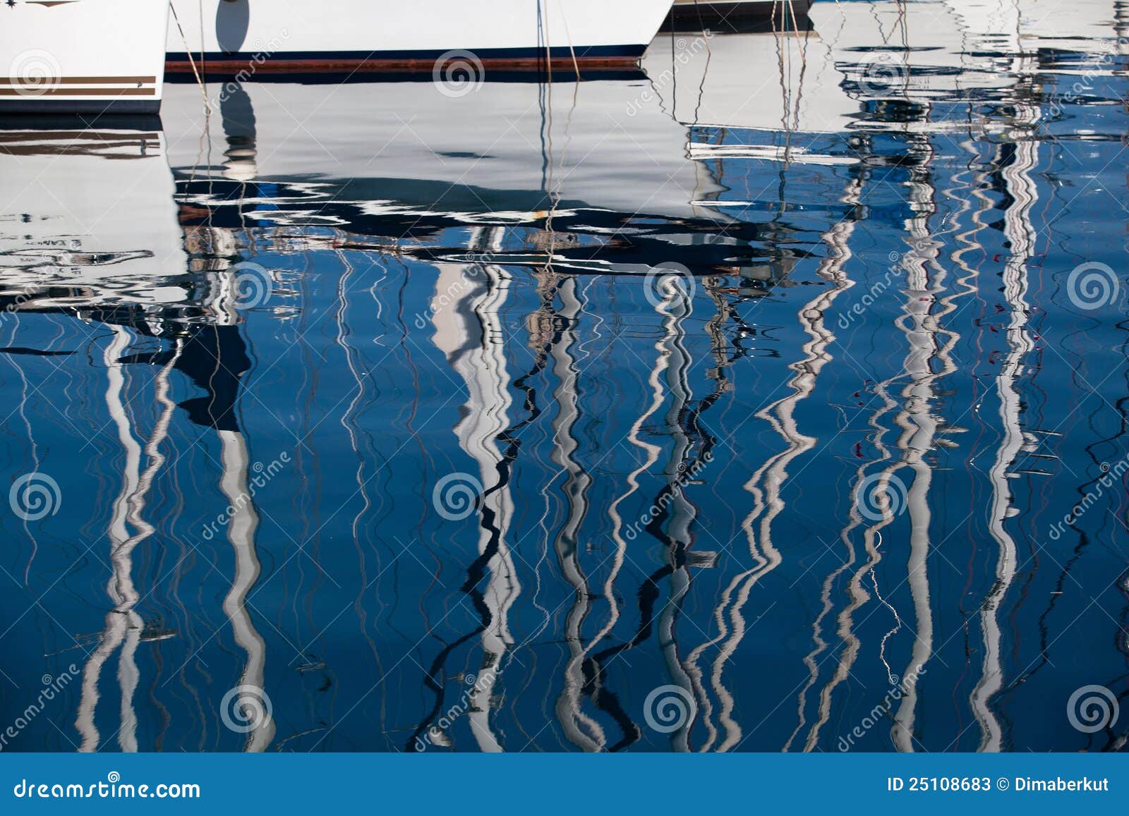 Reflection in a Sea of Yacht Masts Stock Image - Image of cruise ...