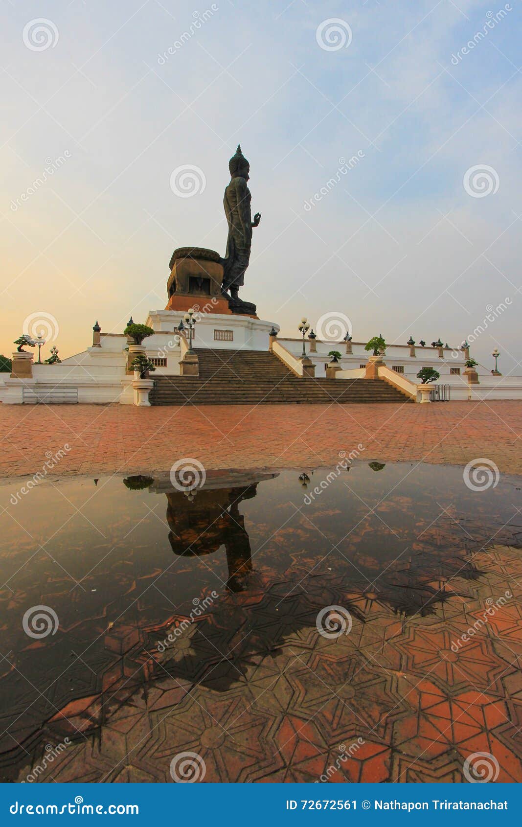 Reflection Shadow of Buddha Statue at Phutthamonthon Stock Image ...