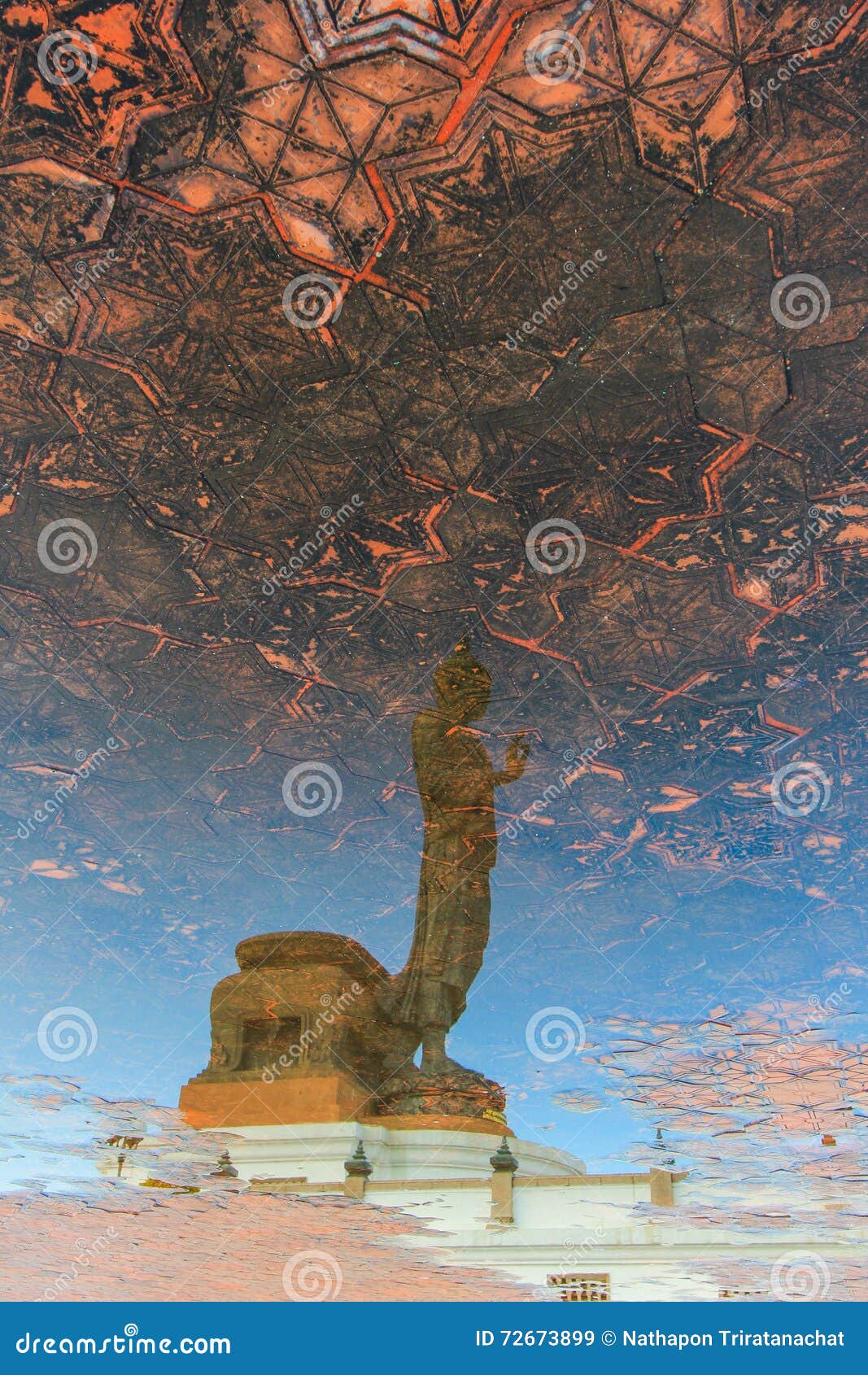 Reflection Shadow of Buddha Statue at Phutthamonthon Stock Image ...