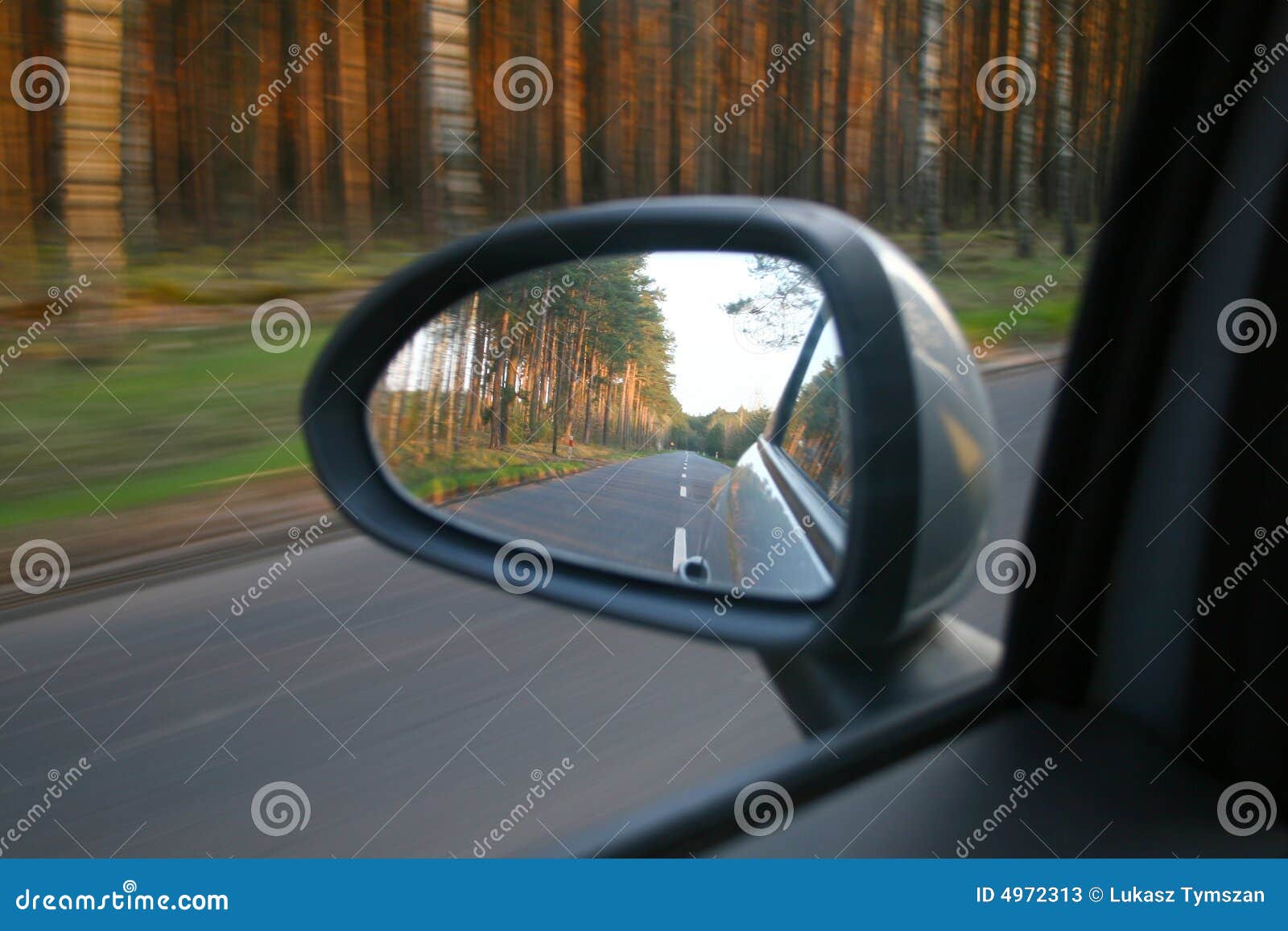Reflection in the Side Mirror Stock Image - Image of road, reflection ...