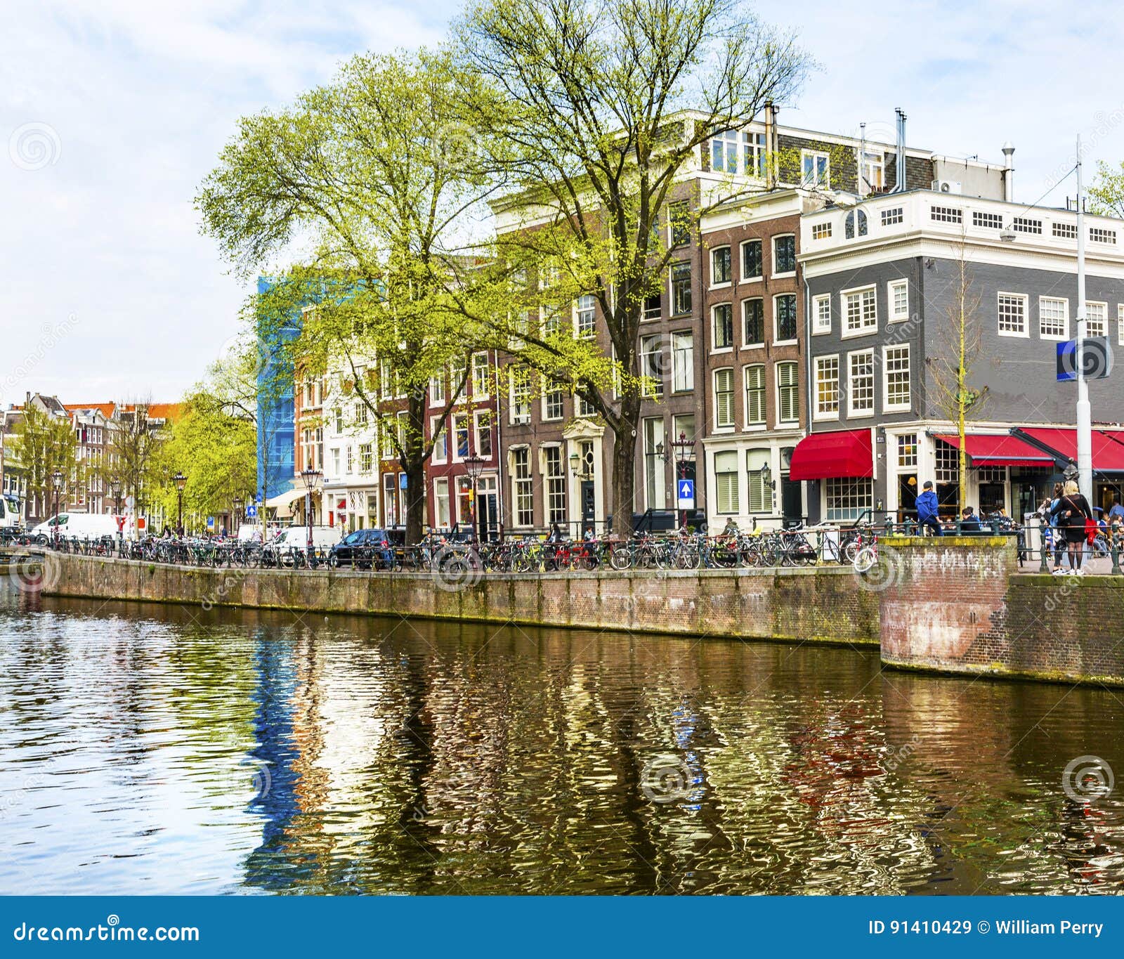 Reflection Singel Canal Amsterdam Holland Netherlands Stock Image ...