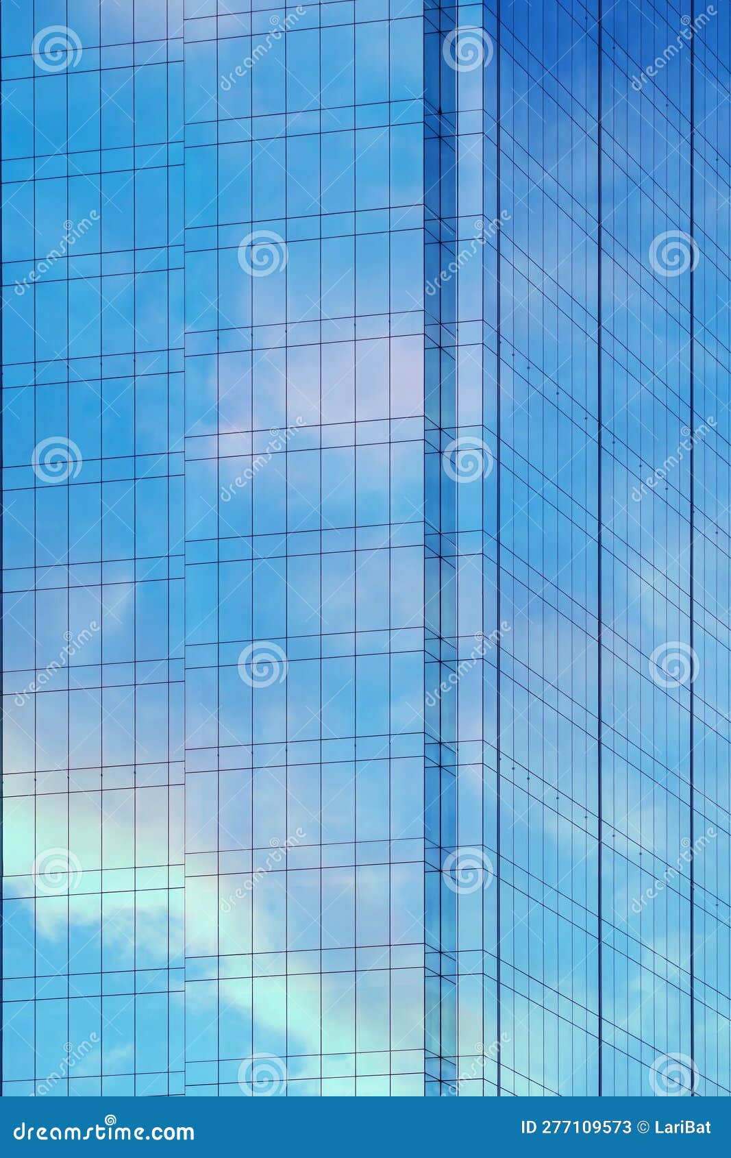 Reflection of Sky and Clouds in Glass Wall of High-rise Building. Glass ...