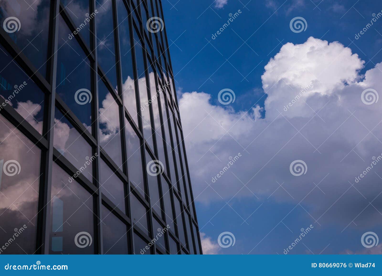 Reflection of the Sky and Clouds in the Windows of a Building Stock ...