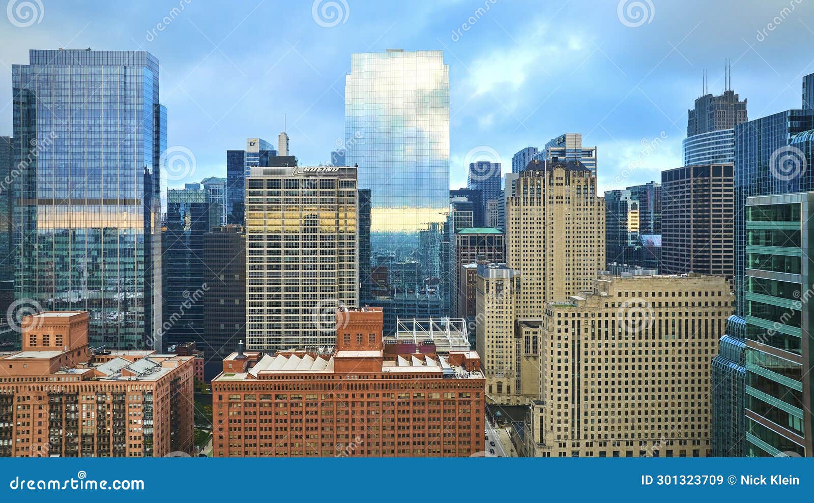 Reflection of Sky on Downtown Skyscraper Building Glass Windows in ...
