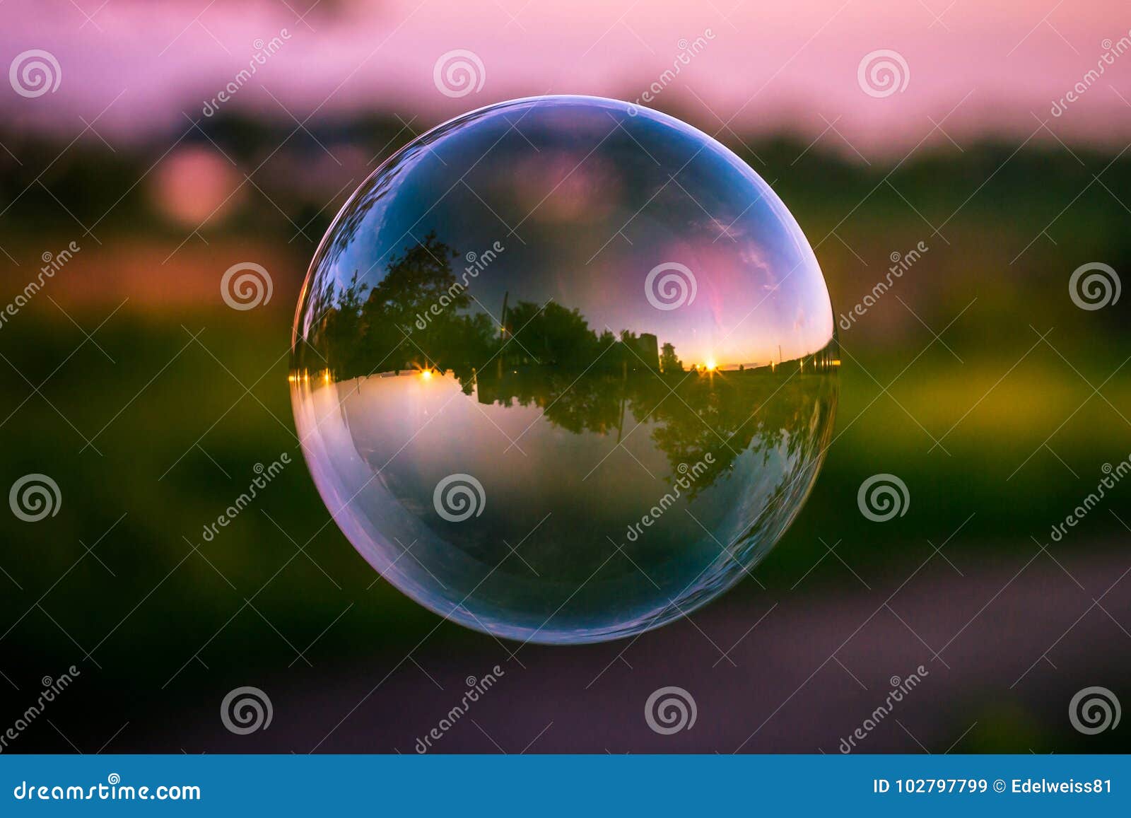 Reflection Sky N the Soap Bubble Stock Image - Image of happy ...