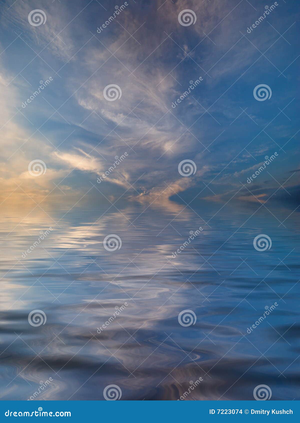 Reflection of the Sky in Water Stock Illustration - Illustration of ...