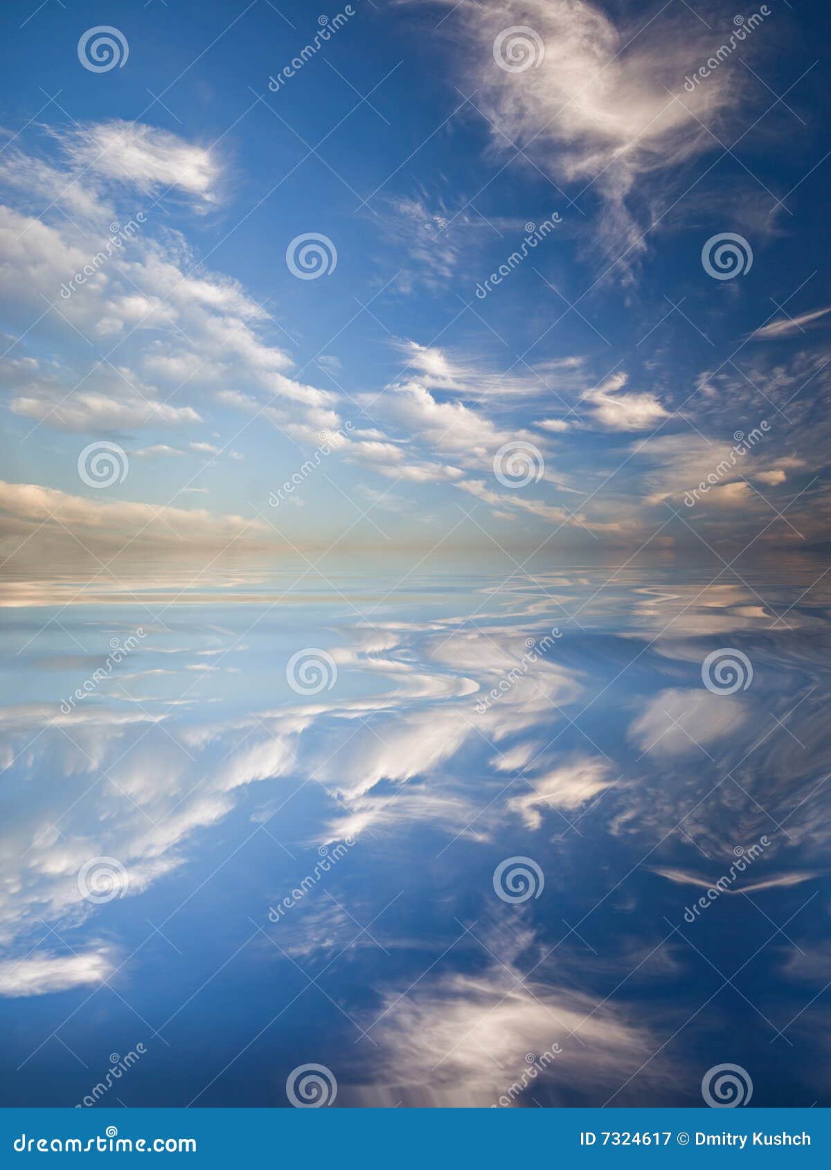 Reflection of the Sky in Water Stock Illustration - Illustration of ...
