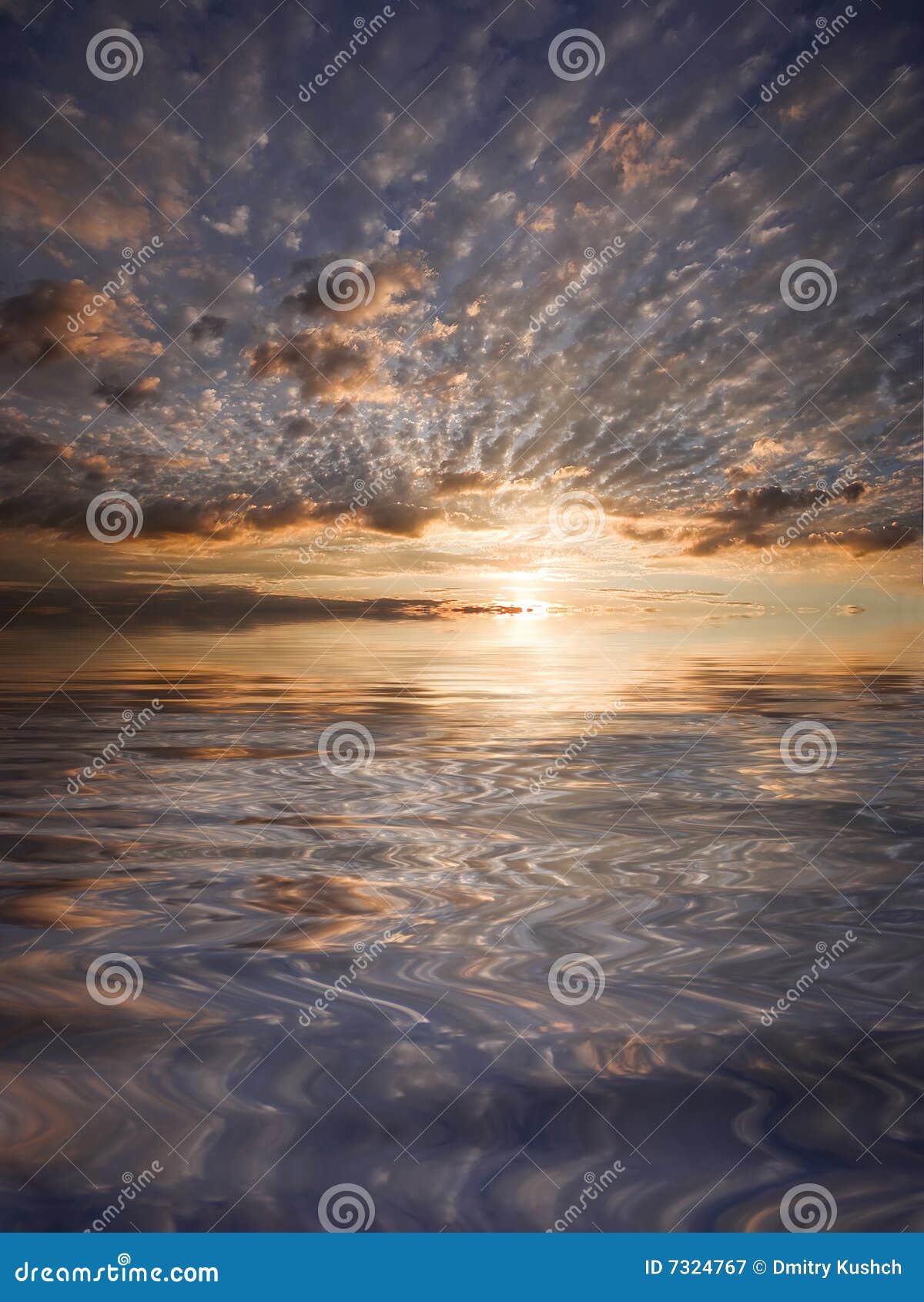 Reflection of the Sky in Water Stock Illustration - Illustration of ...