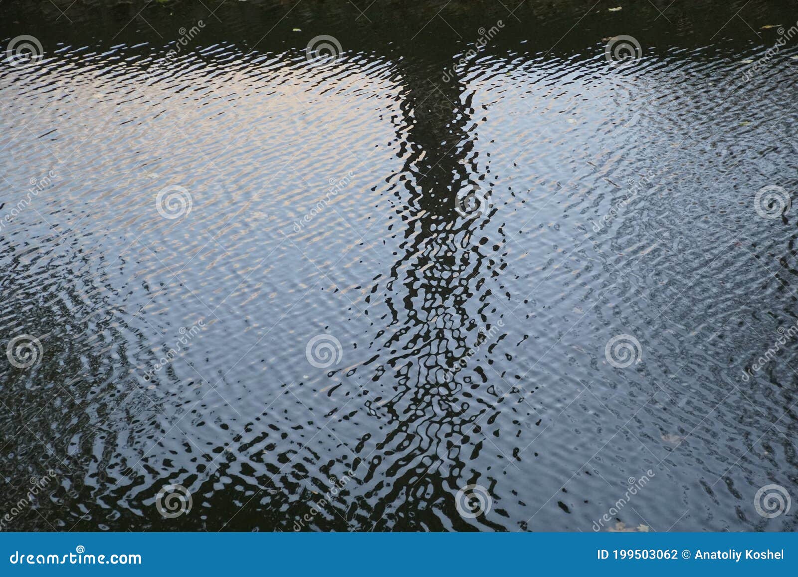 Reflection of the Sky on the Water Surface on a Windy Autumn Day. Stock ...