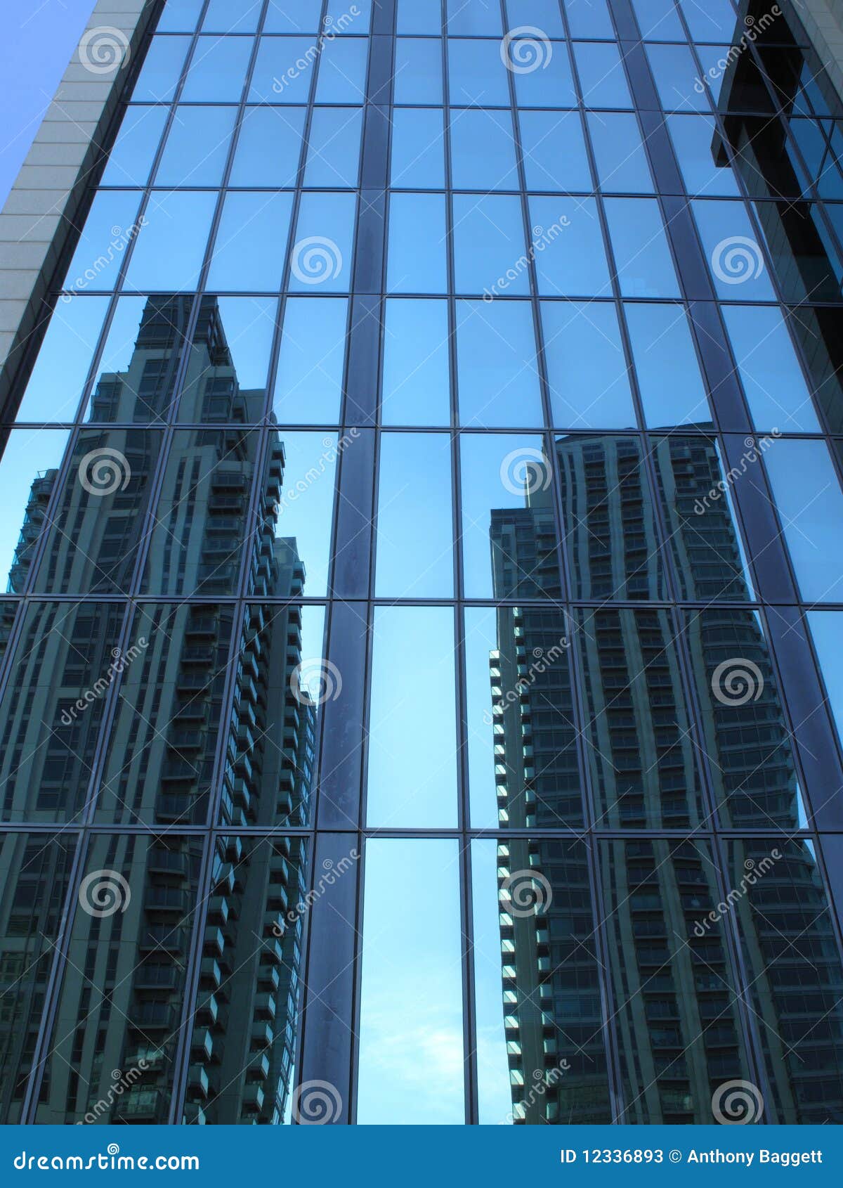 Reflection of skyscrapers stock image. Image of downtown - 12336893