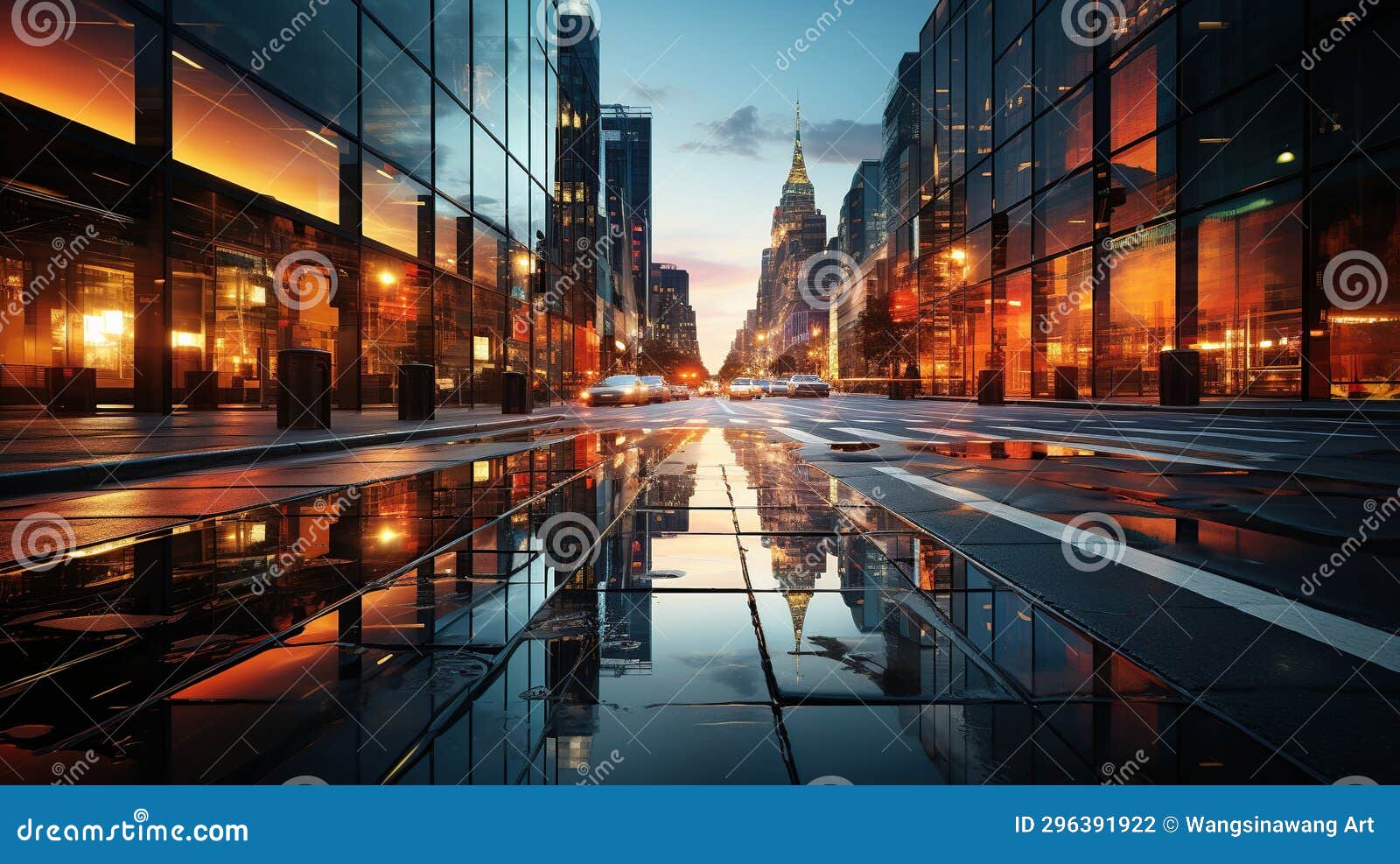 Reflection of Skyscrapers in the Windows of a Modern Office Building ...