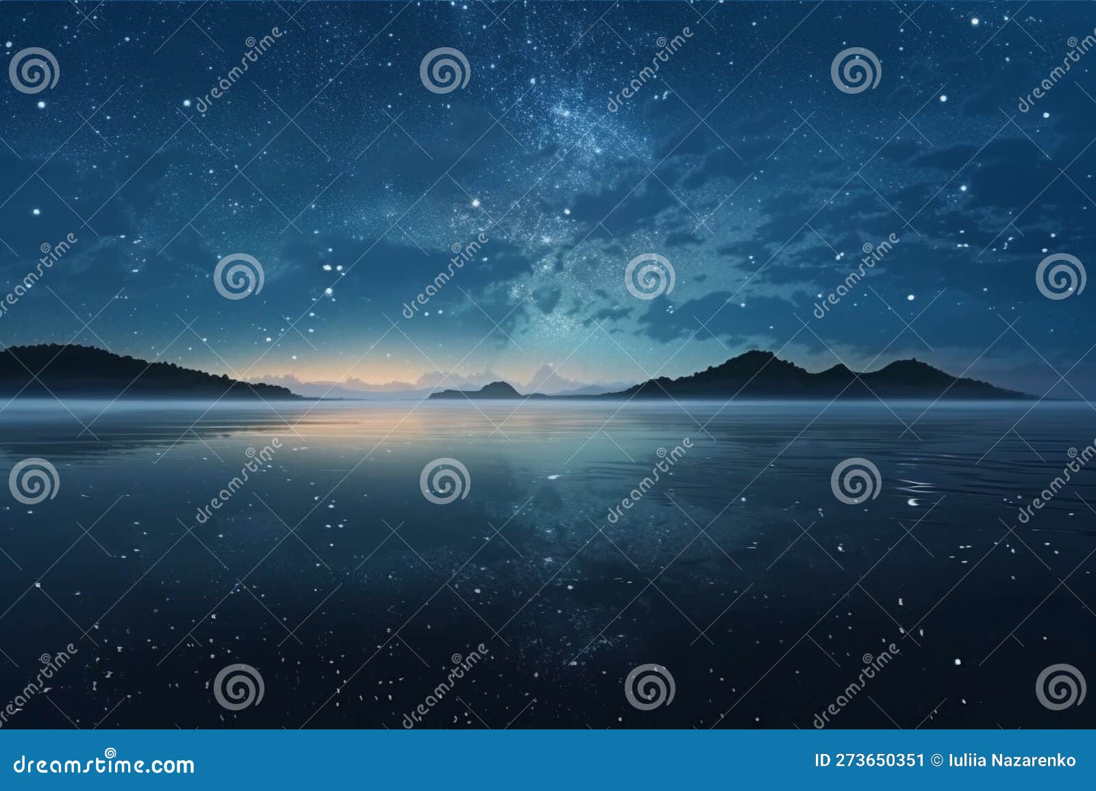 Reflection of the Starry Sky on the Sea Surface. AI Generated Stock ...