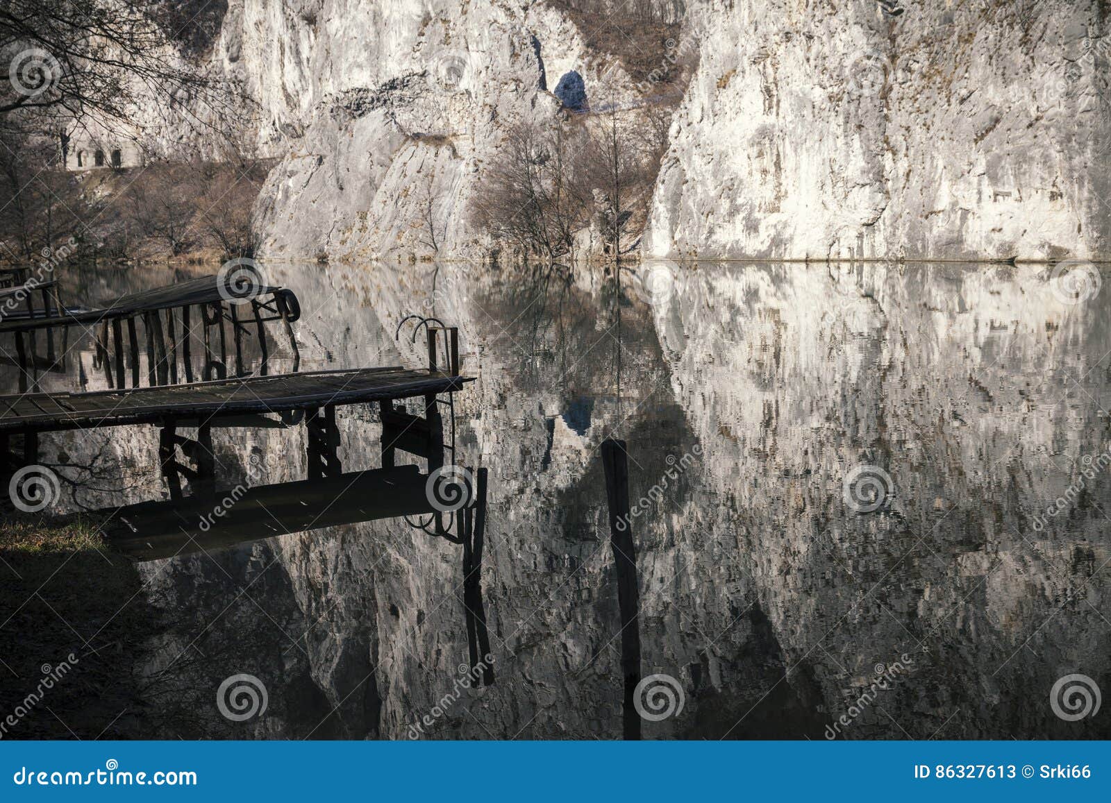 Reflection Stone Walls in the Water Stock Image - Image of stone ...