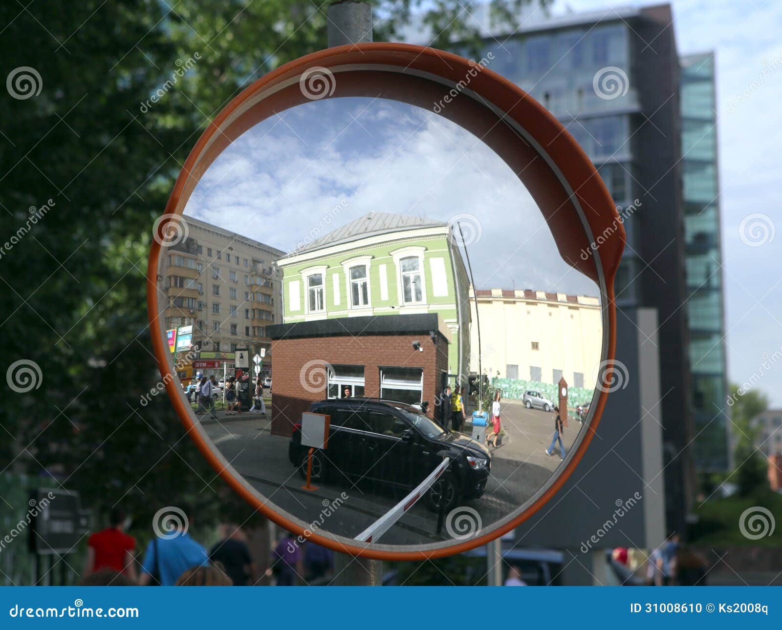 Reflection in Street Car Mirror Editorial Image - Image of spring ...