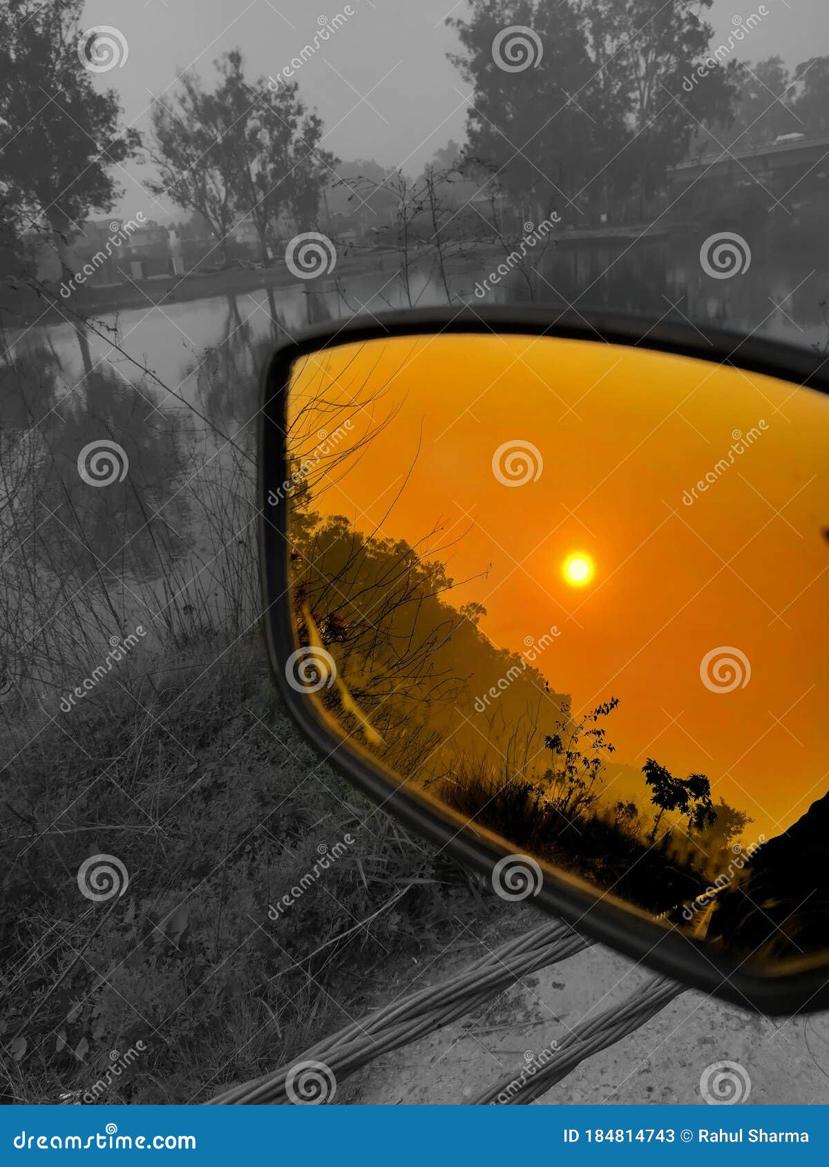 Reflection of Sun in Mirror Stock Image - Image of vehicle, glass ...