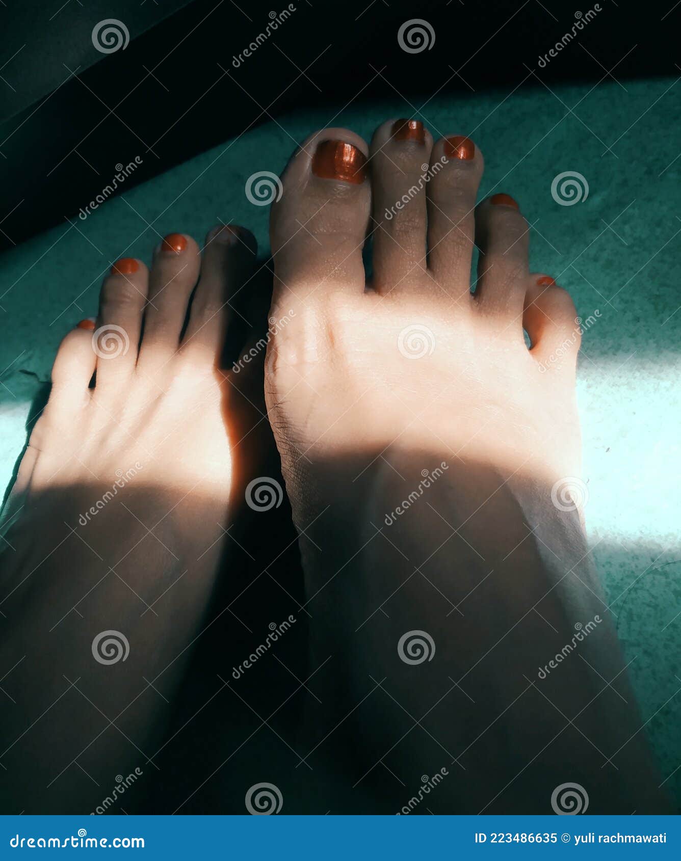 The Reflection of the Sun Touching My Feet in the Morning Stock Image ...