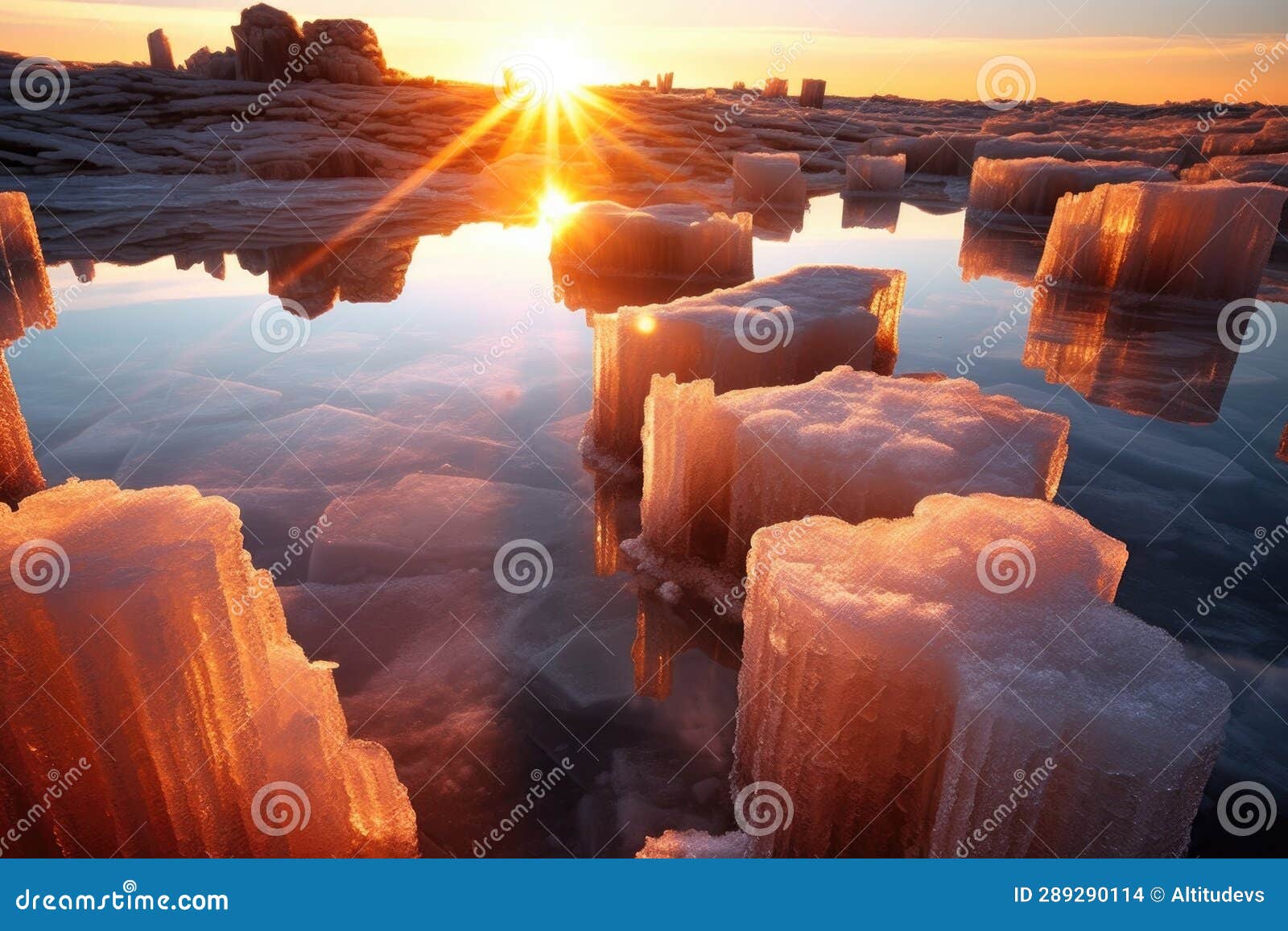 Reflection of Sunlight on Crystallized Salt Plains Stock Photo - Image ...