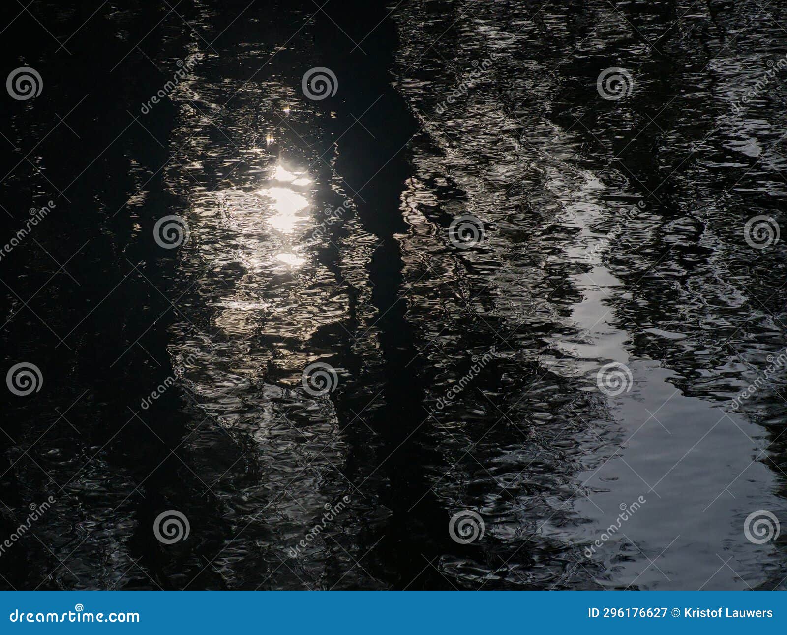 Reflection of Sunlight in Dark Rippling Water Stock Image - Image of ...