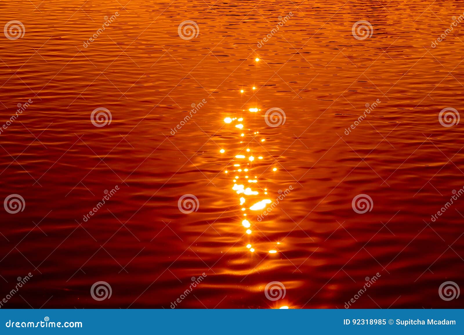 Reflection of Sunlight on Water Surface. Stock Image - Image of evening ...