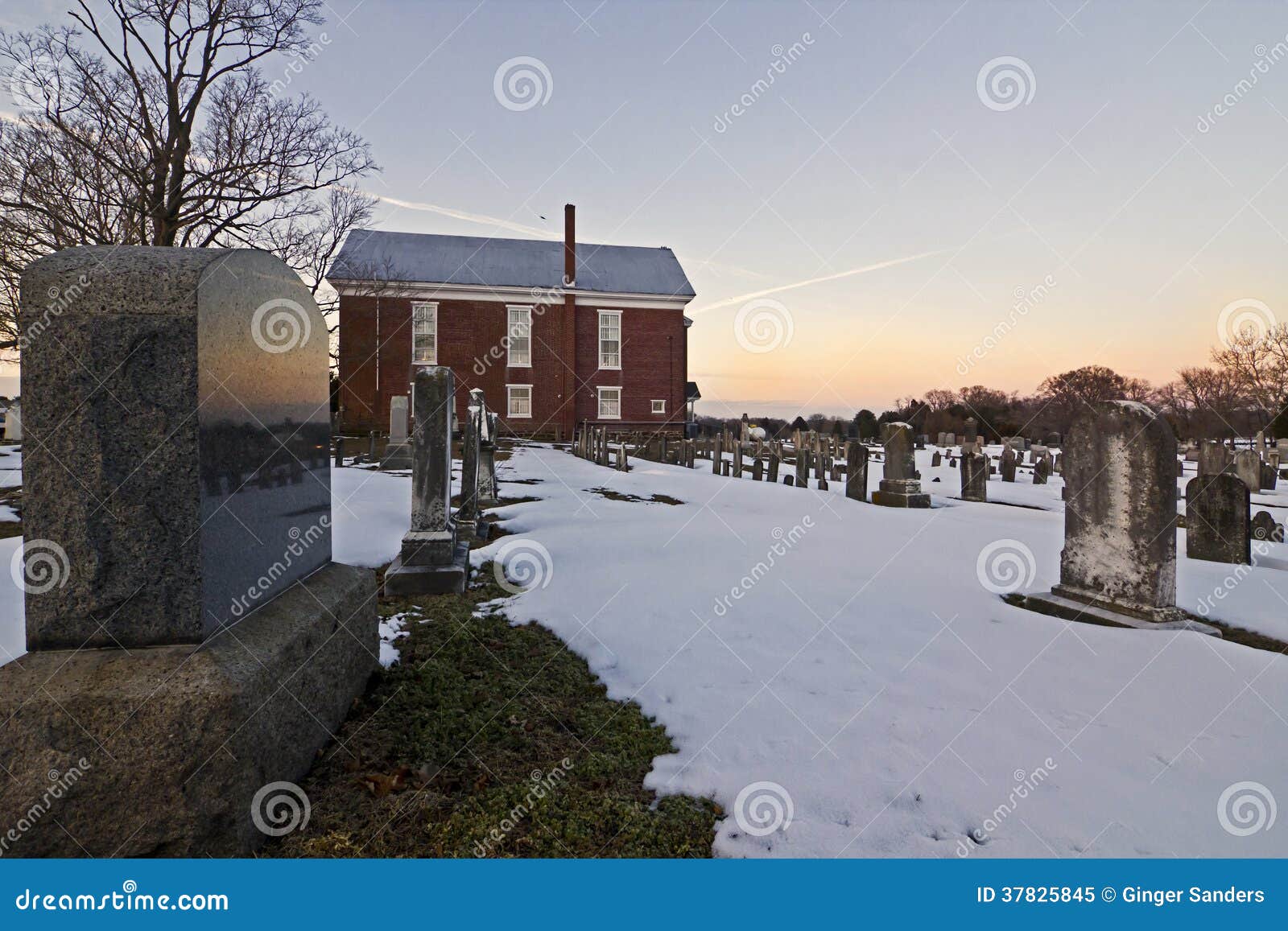 Reflection of Sunset in Headstone in Cemetery Stock Image - Image of ...