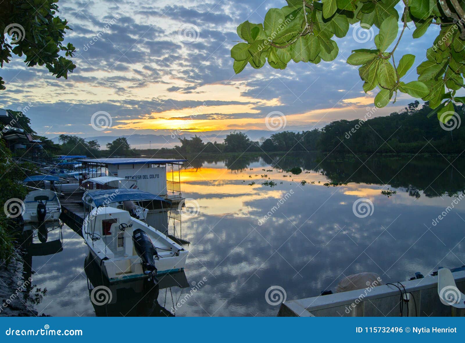 Sunset Reflection, Sierpe, Costa Rica Editorial Photo - Image of rica ...