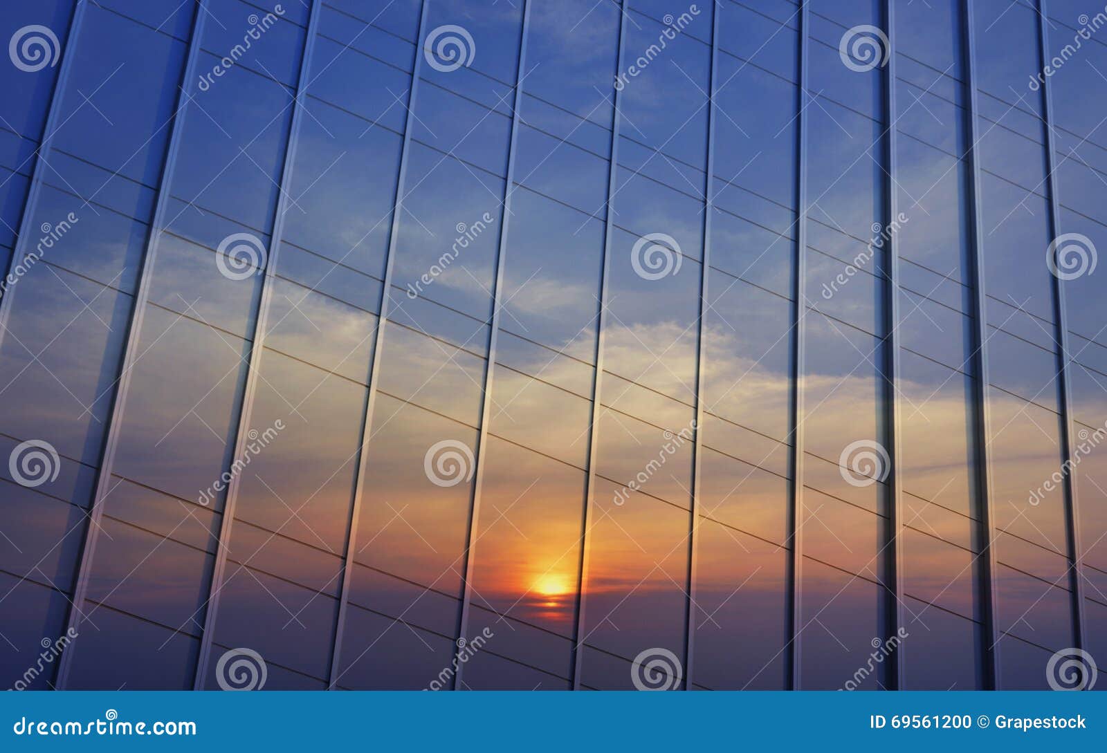 Reflection of Sunset Sky in Metal Wall Stock Photo - Image of sundown ...