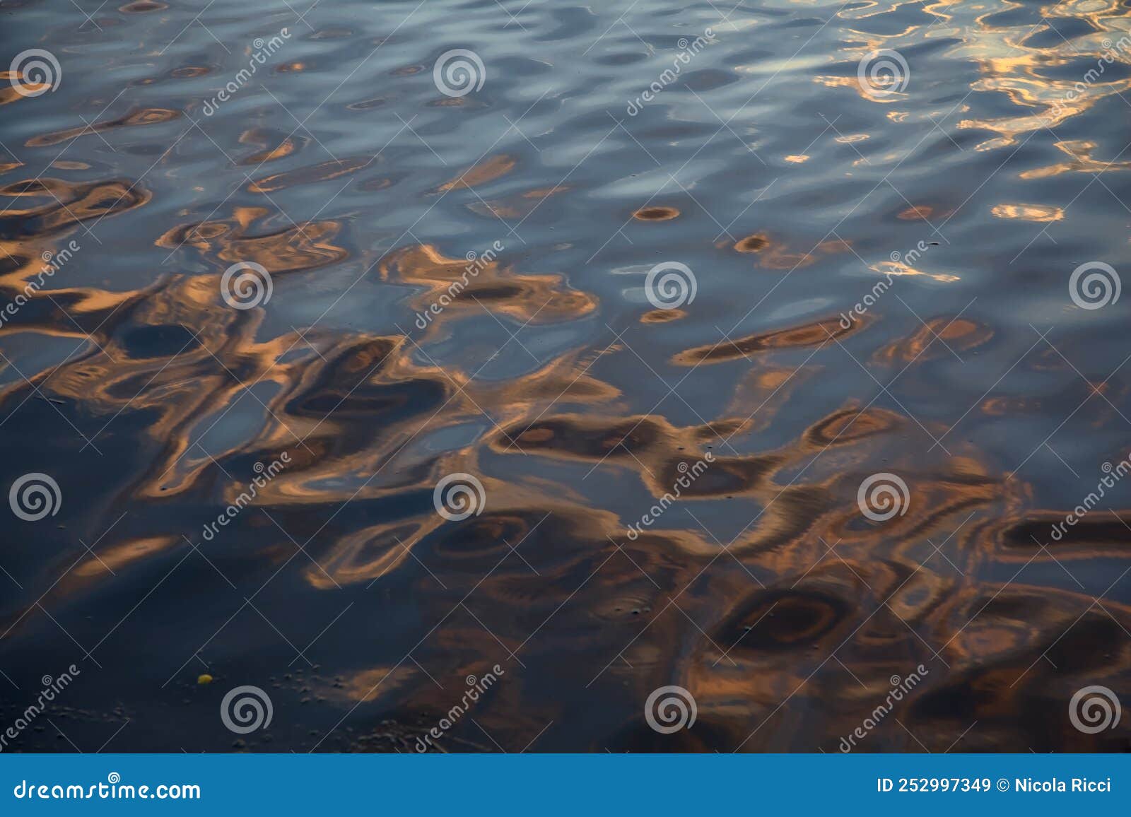 Reflection of the Sunset Sky in the Water Stock Image - Image of scene ...