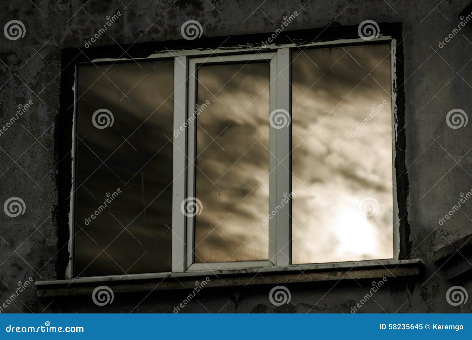 Reflection of Sunset on Window Glass Stock Image - Image of home ...