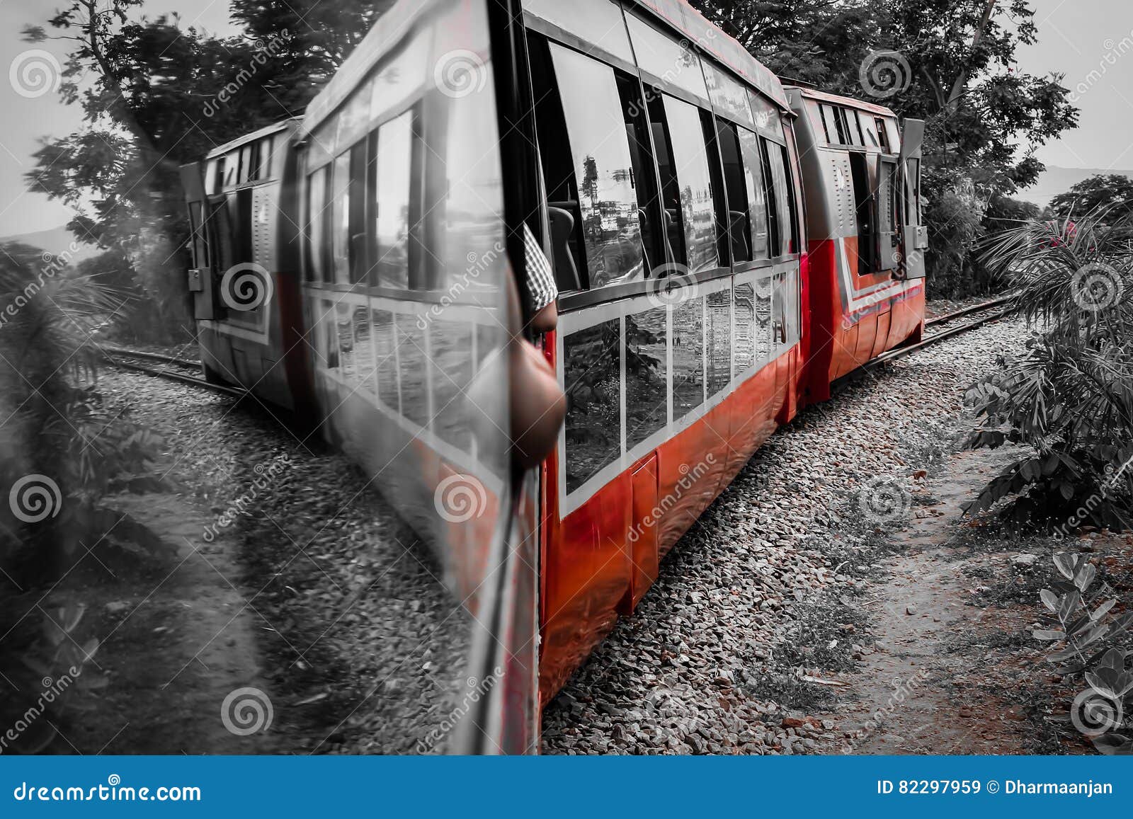 Reflection of train stock image. Image of trees, reflection - 82297959