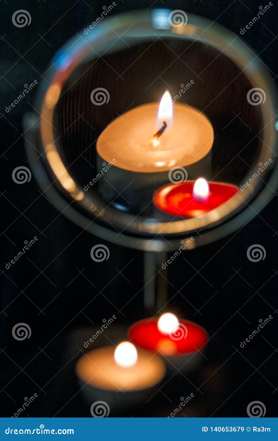 Reflection of Two Burning Candles Stock Image - Image of horizontal ...