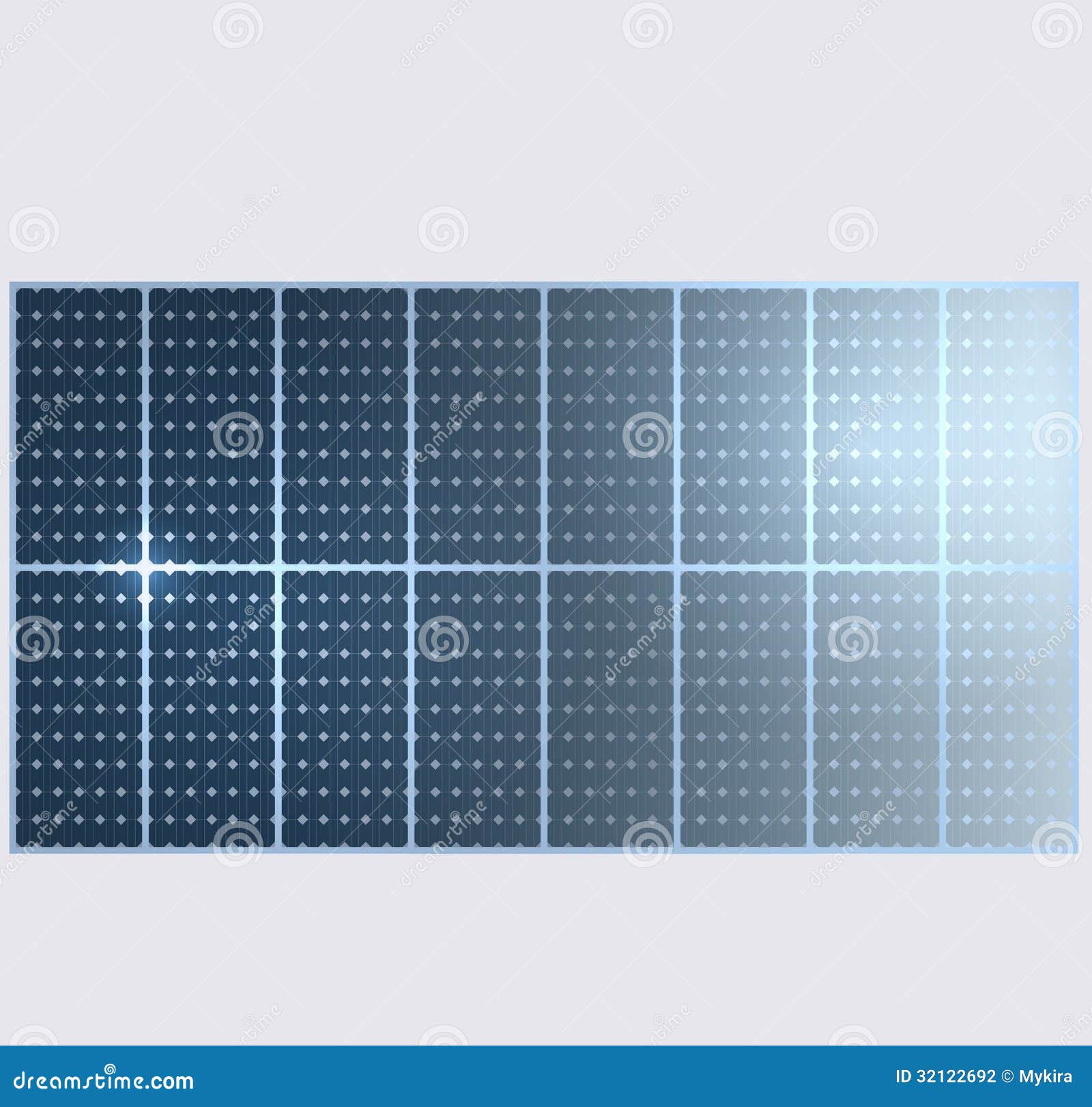 Reflection in Vector Solar Panels. Stock Vector - Illustration of cell ...