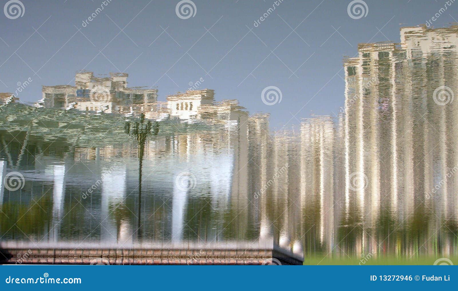 The Reflection in the Water of the Building Stock Photo - Image of ...