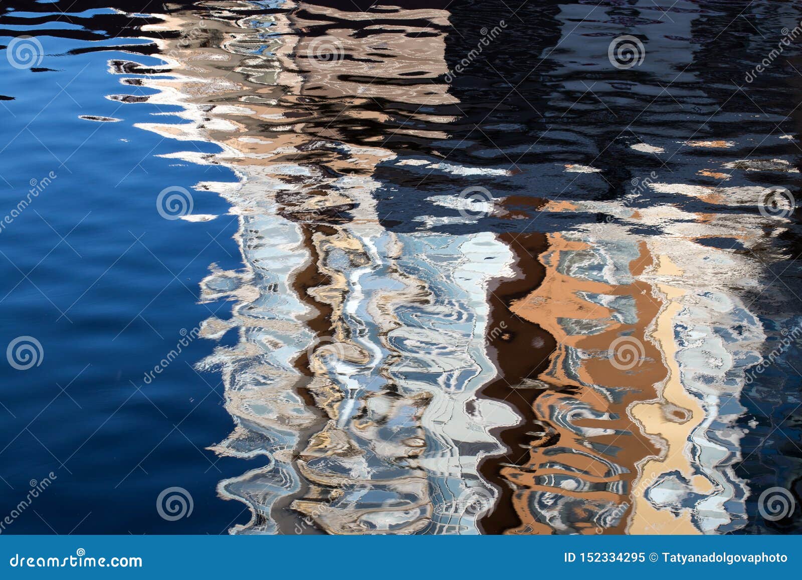 Reflection in the Water of Colored Strips Stock Image - Image of ...