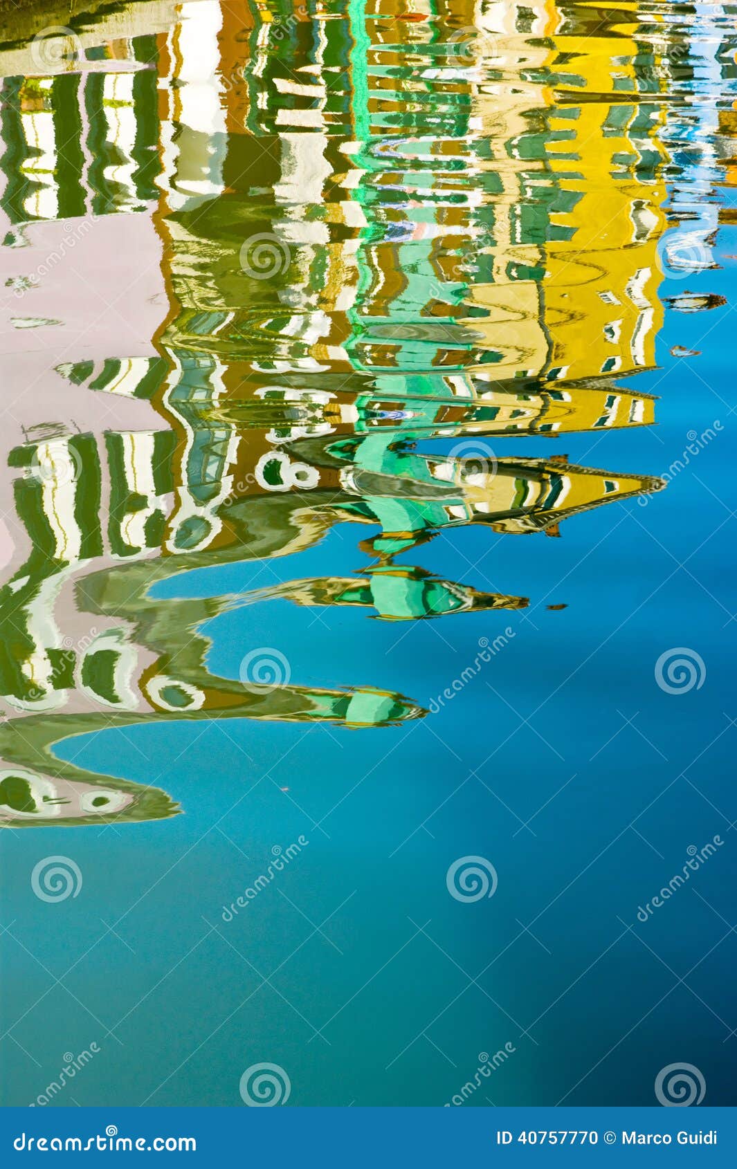Reflection in water stock photo. Image of burano, color - 40757770
