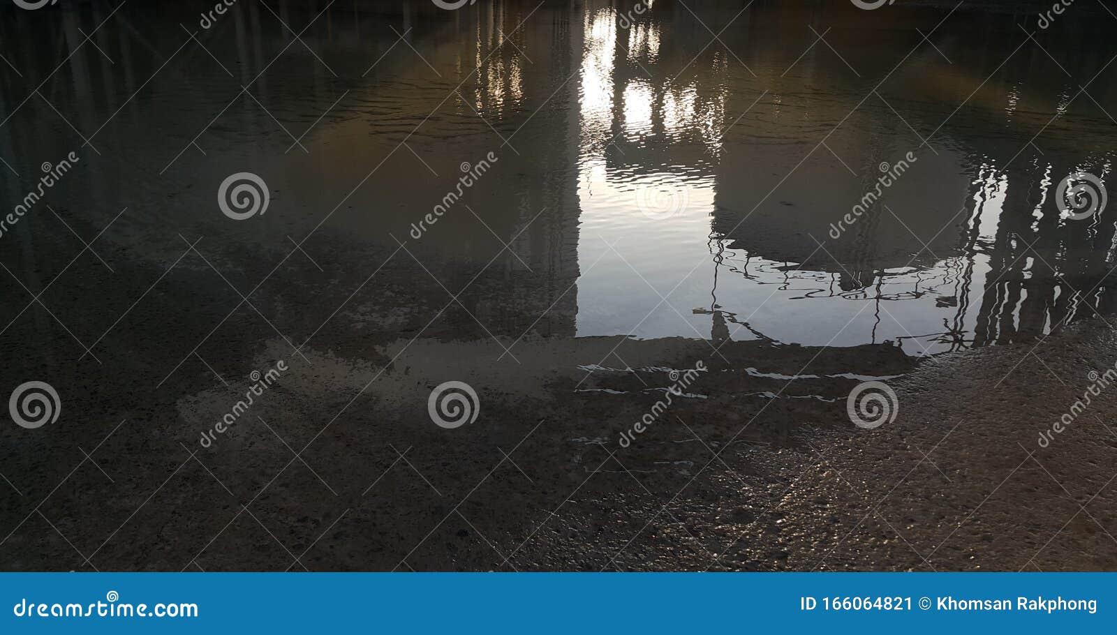 Reflection in Water on the Ground Stock Image - Image of light ...