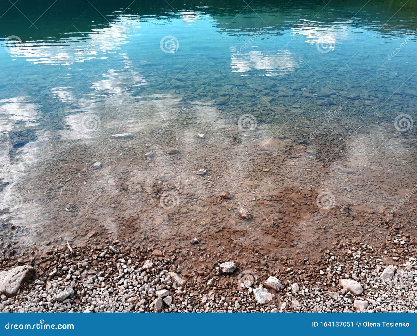 Reflection on the Water on the Lake Surface. Abstract Wave Reflection ...
