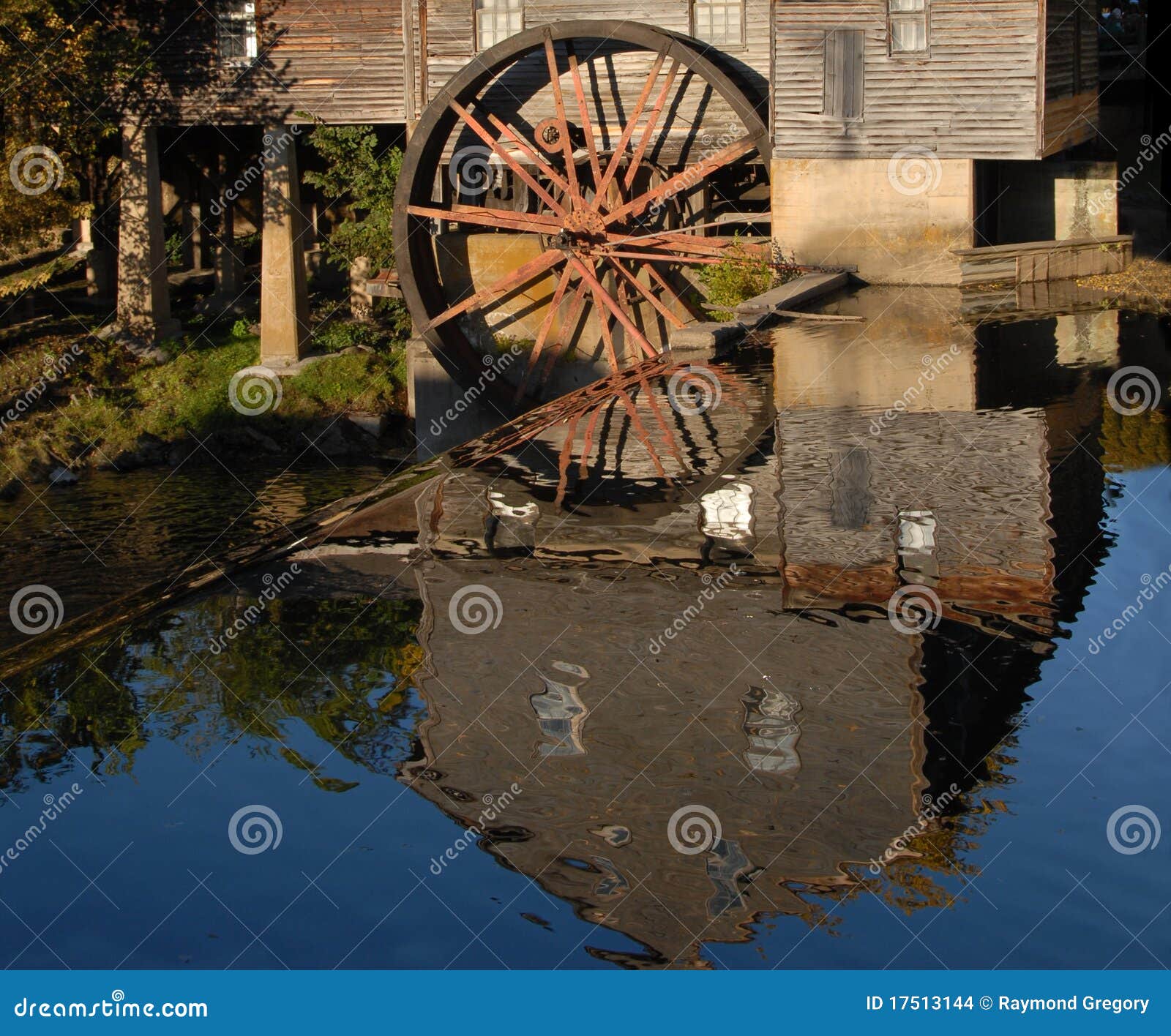 Reflection in the Water of an Old Grist Mill Stock Photo - Image of ...